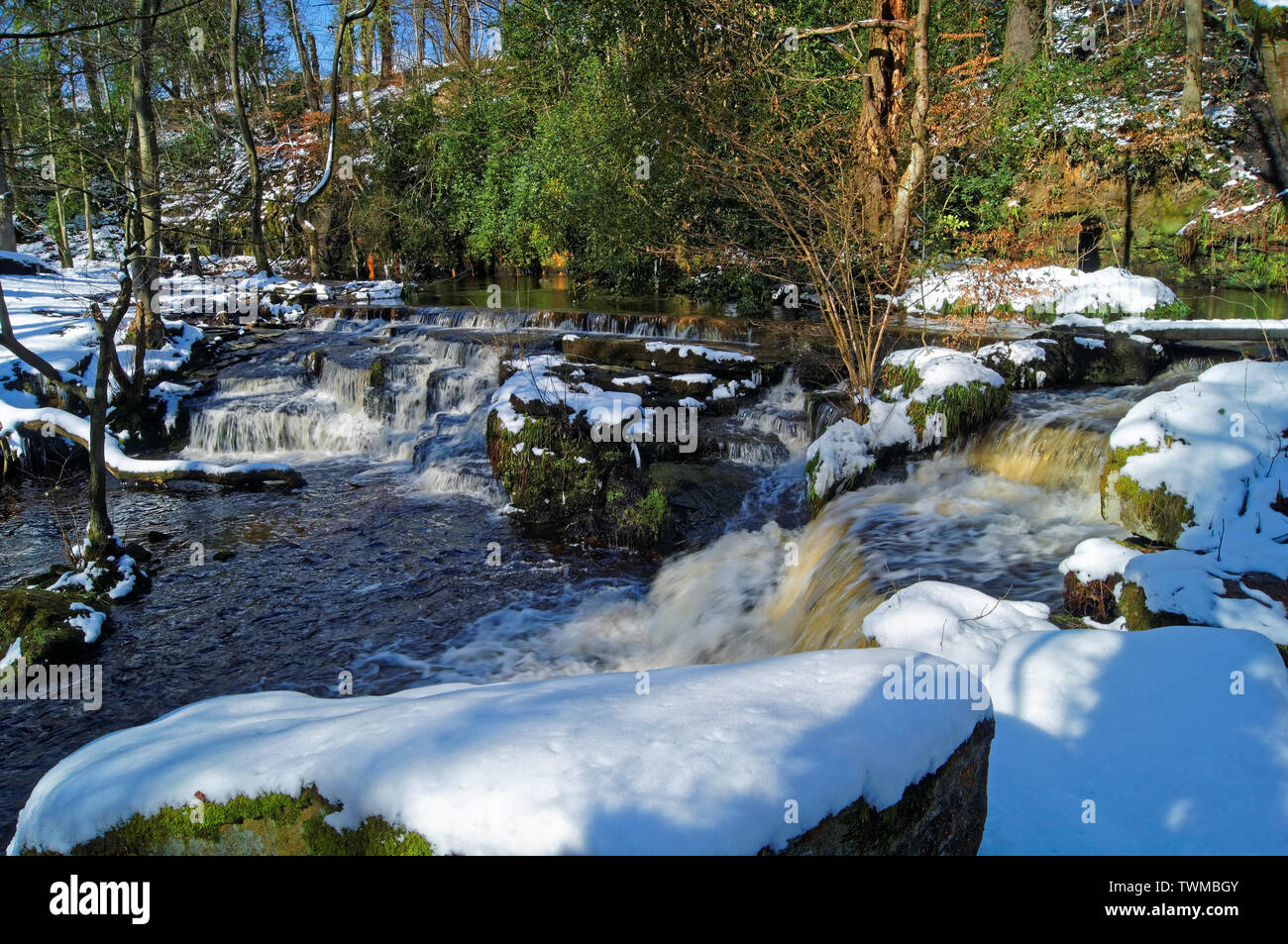 Rivelin double waterfalls hi-res stock photography and images - Alamy