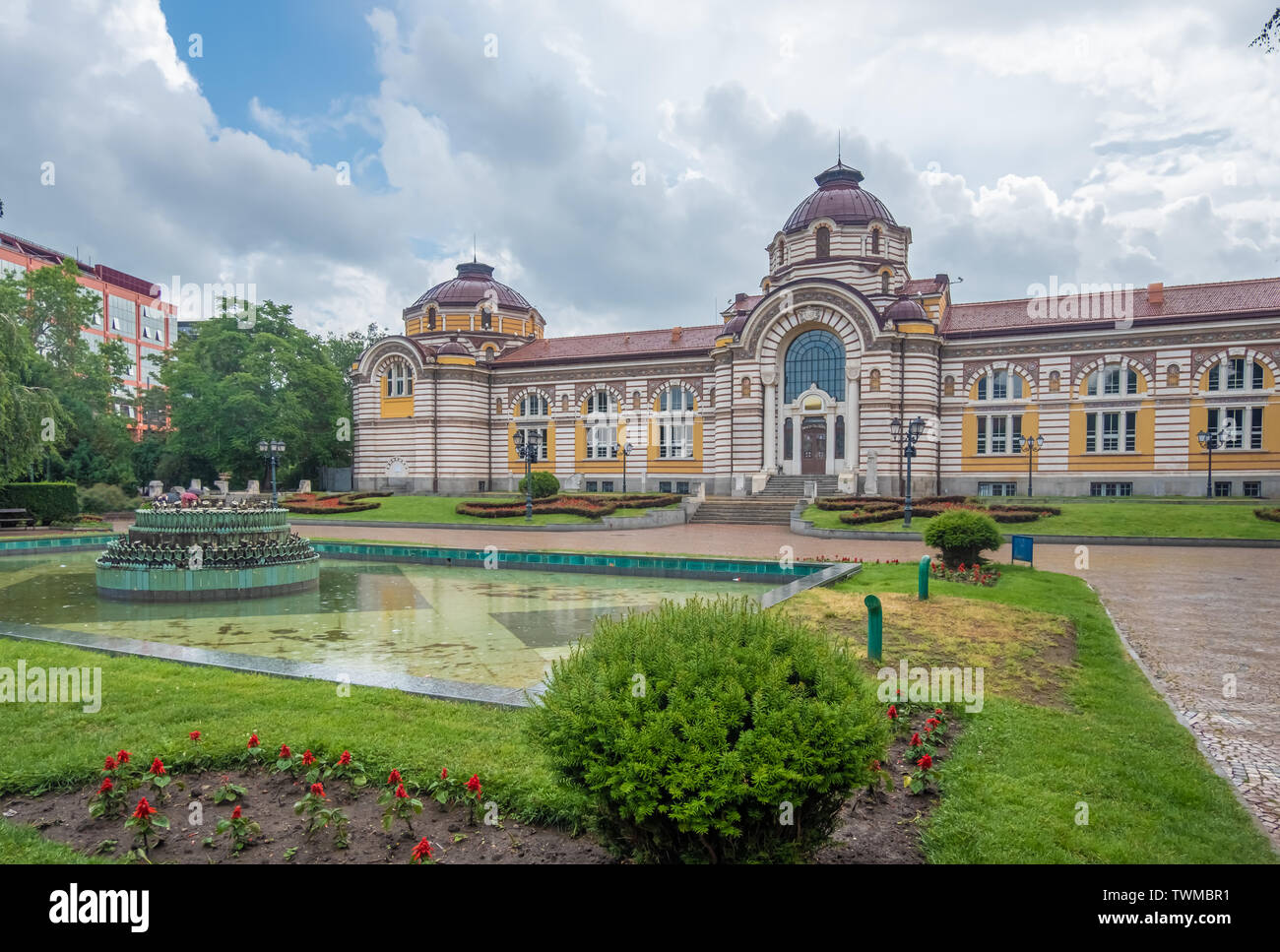 The old Mineral Baths, a landmark in the centre of Sofia, Bulgaria ...