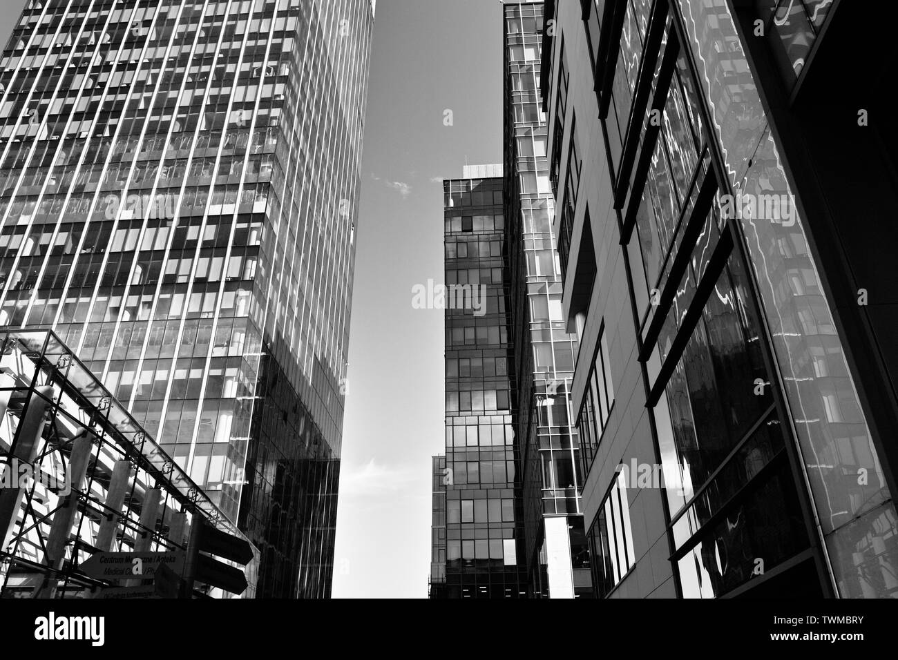 Urban architecture landmarks flat Black and White Stock Photos & Images ...