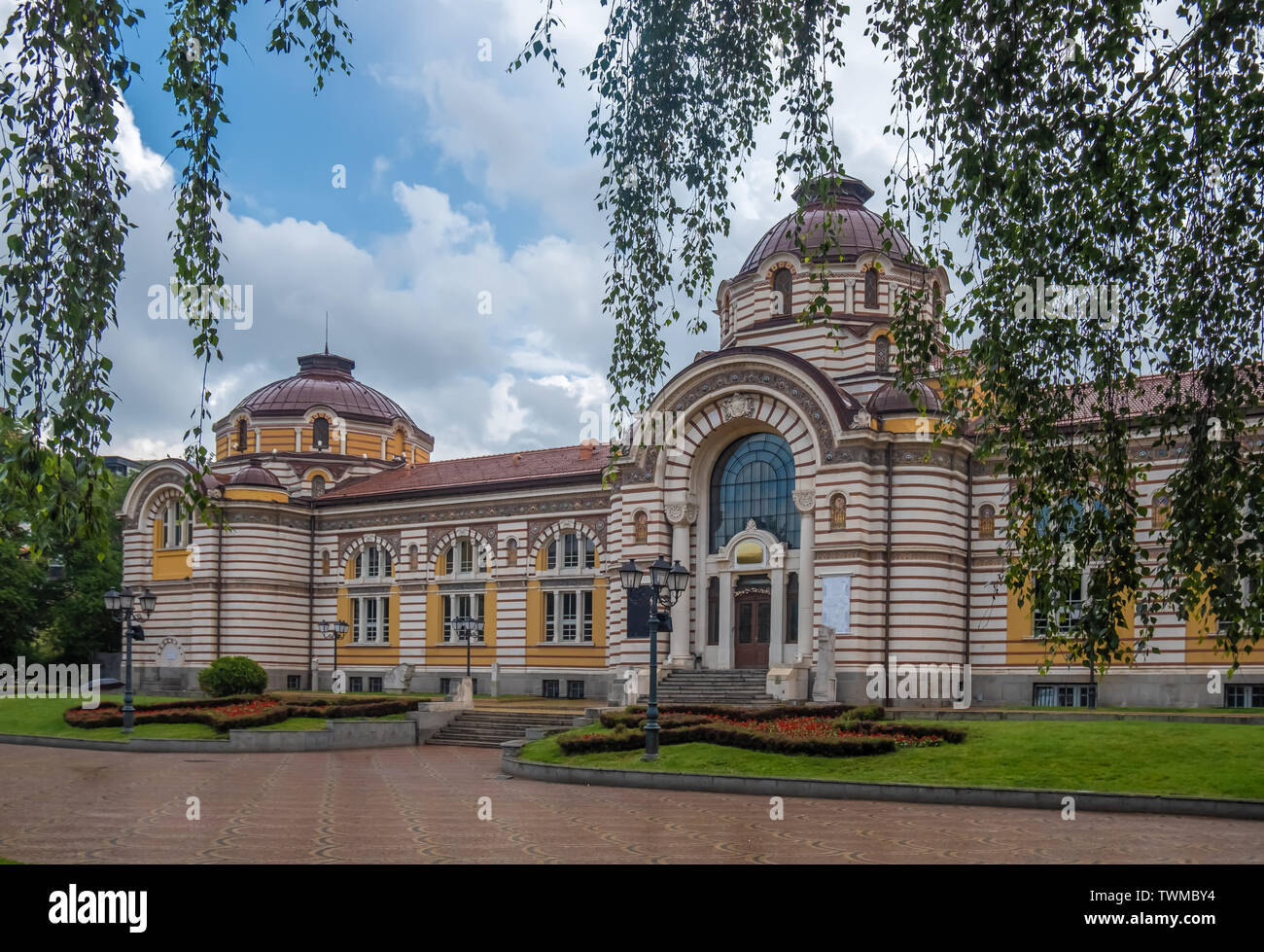 The old Mineral Baths, a landmark in the centre of Sofia, Bulgaria ...