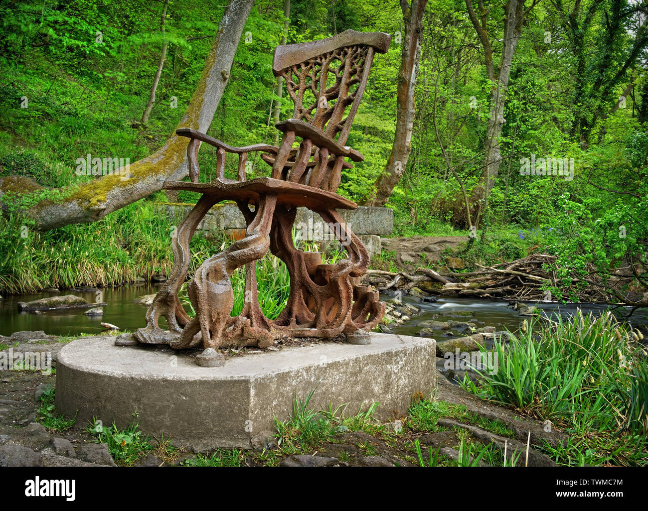 UK,South Yorkshire,Sheffield,Rivelin Valley,River Rivelin,Iron Chair ...