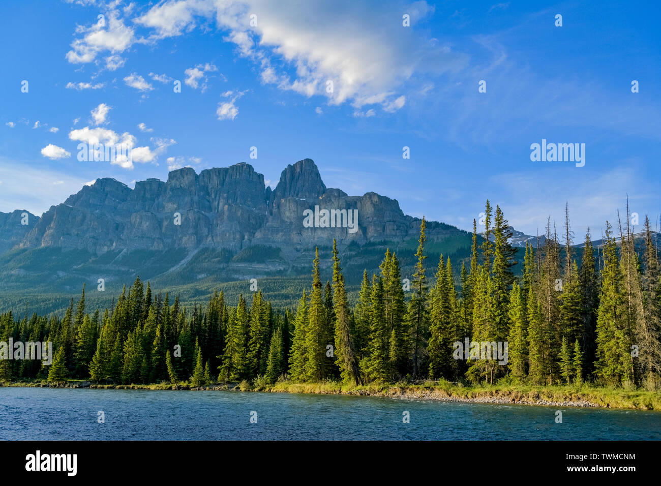 Castle Mountain, Bow River, Banff National Prk, Alberta, Canada Stock Photo - Alamy