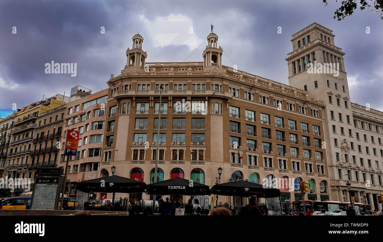 Barcelona naval museum and a walk trough on Barcelona streets Stock ...