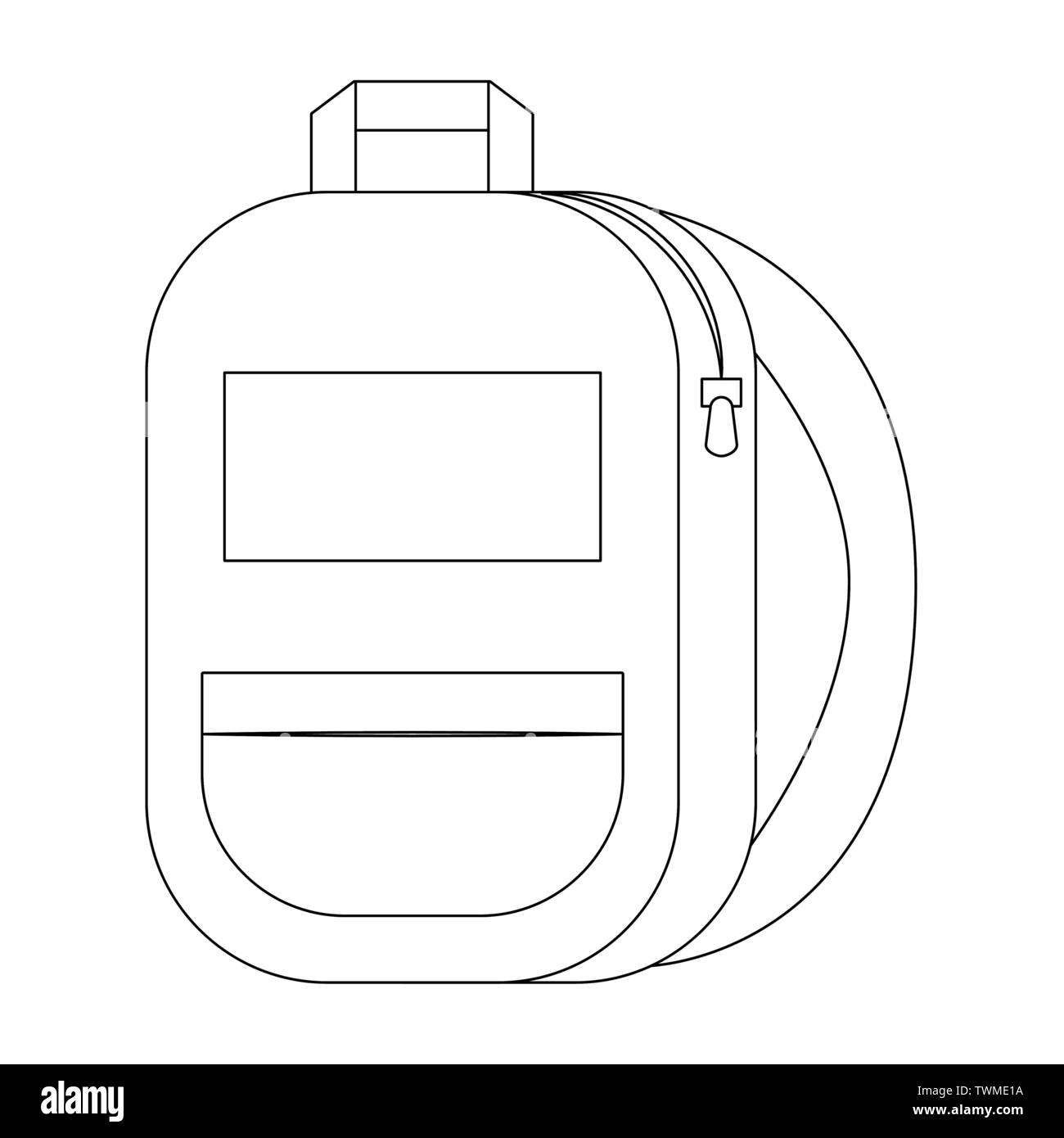 Backpack school supply isolated symbol in black and white Stock Vector ...