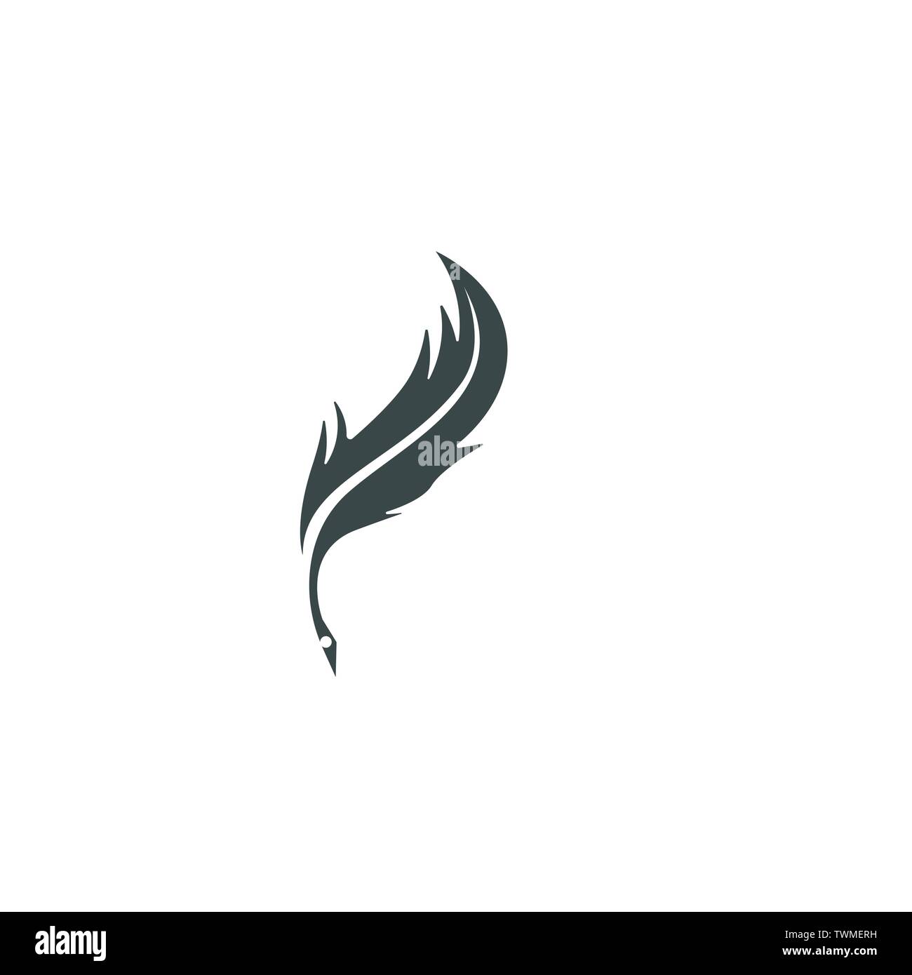 Feather pen write sign logo template app icons Stock Vector Image & Art ...