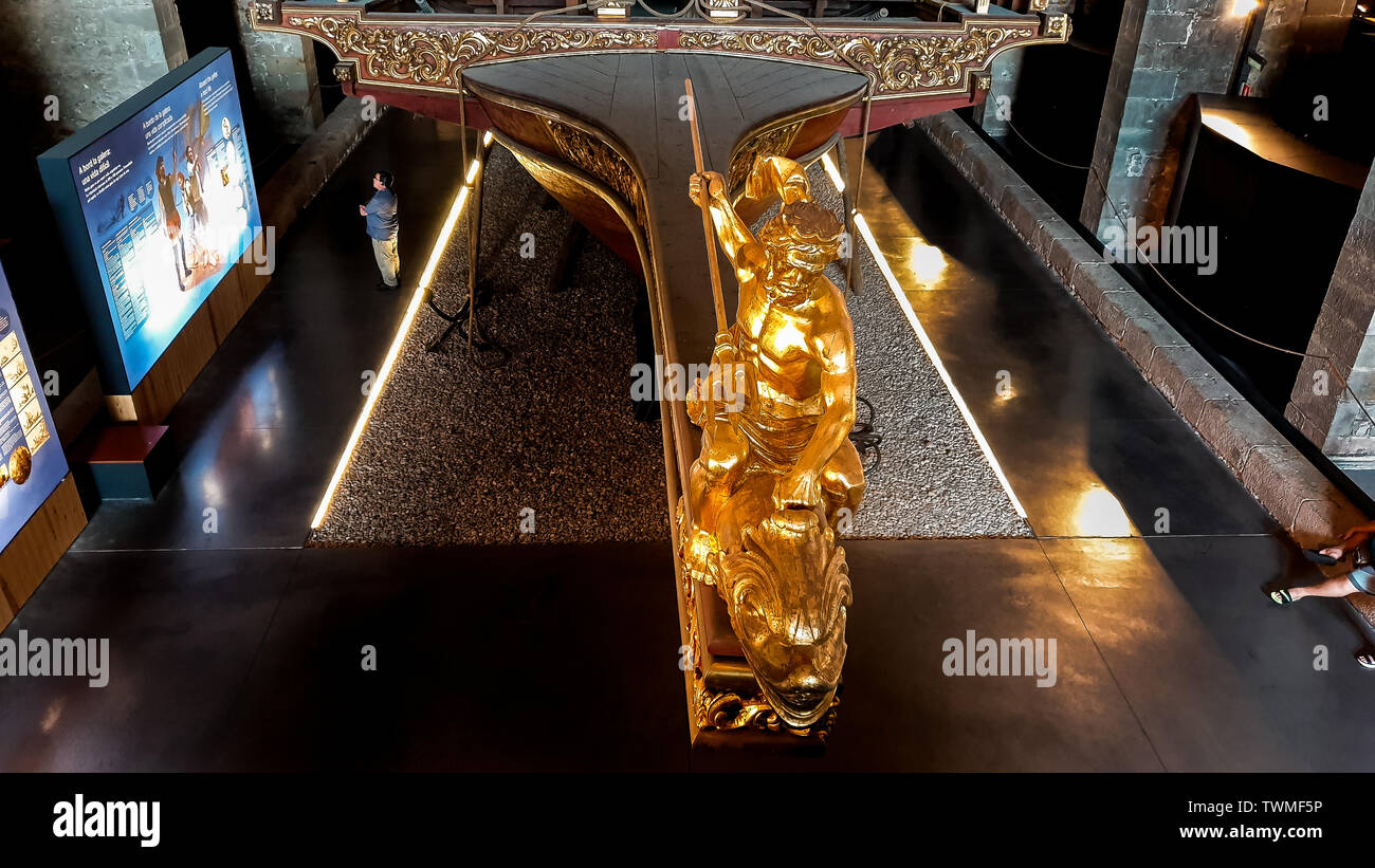 Barcelona naval museum and a walk trough on Barcelona streets Stock ...