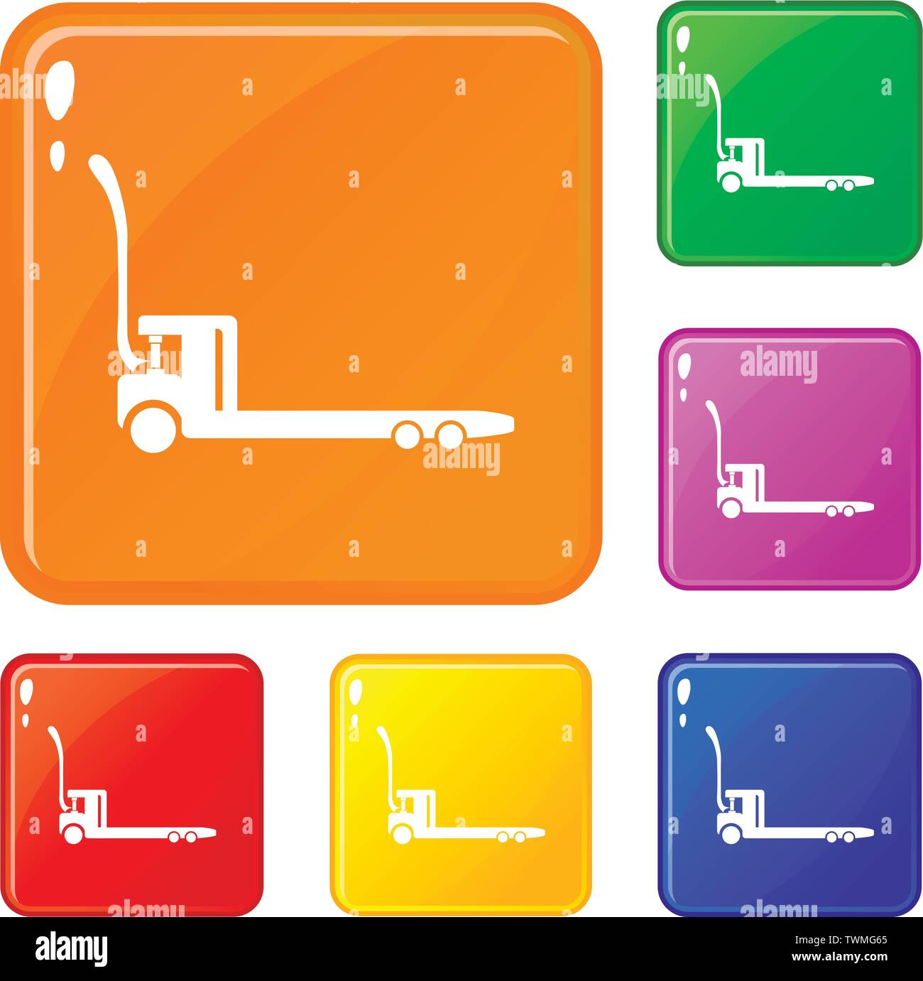 Construction trolley icons set vector color Stock Vector Image & Art ...