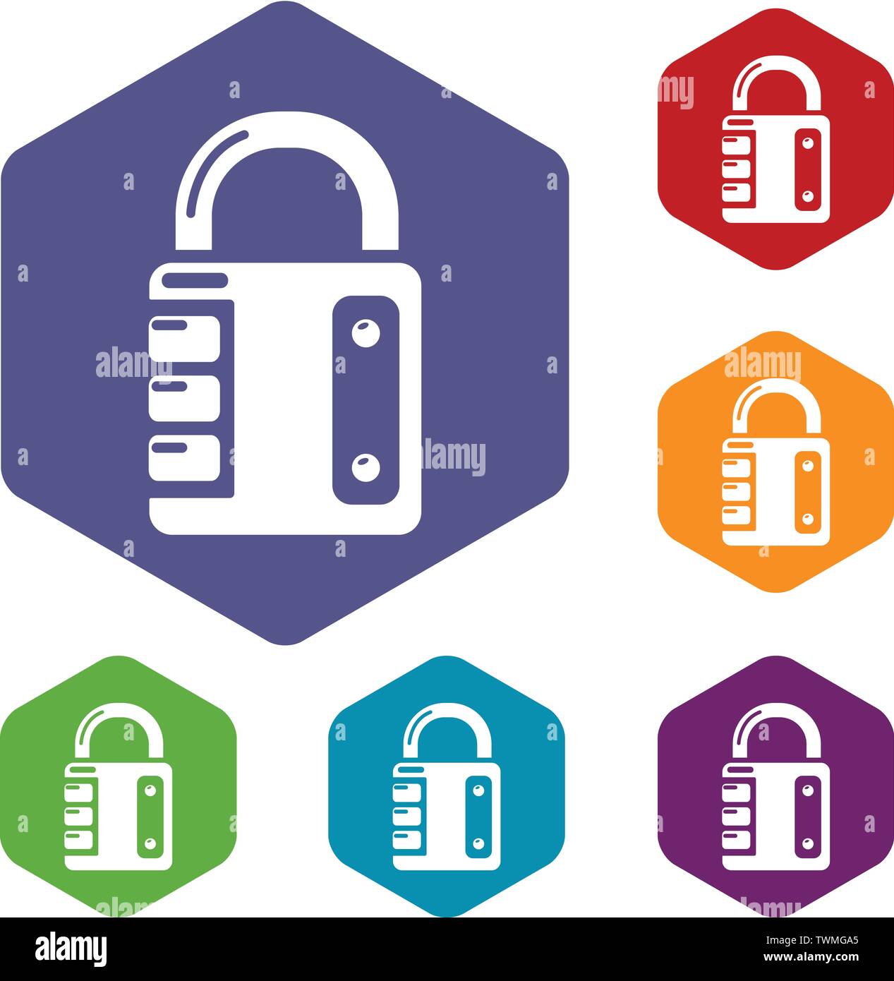 Lock system icons vector hexahedron Stock Vector Image & Art - Alamy