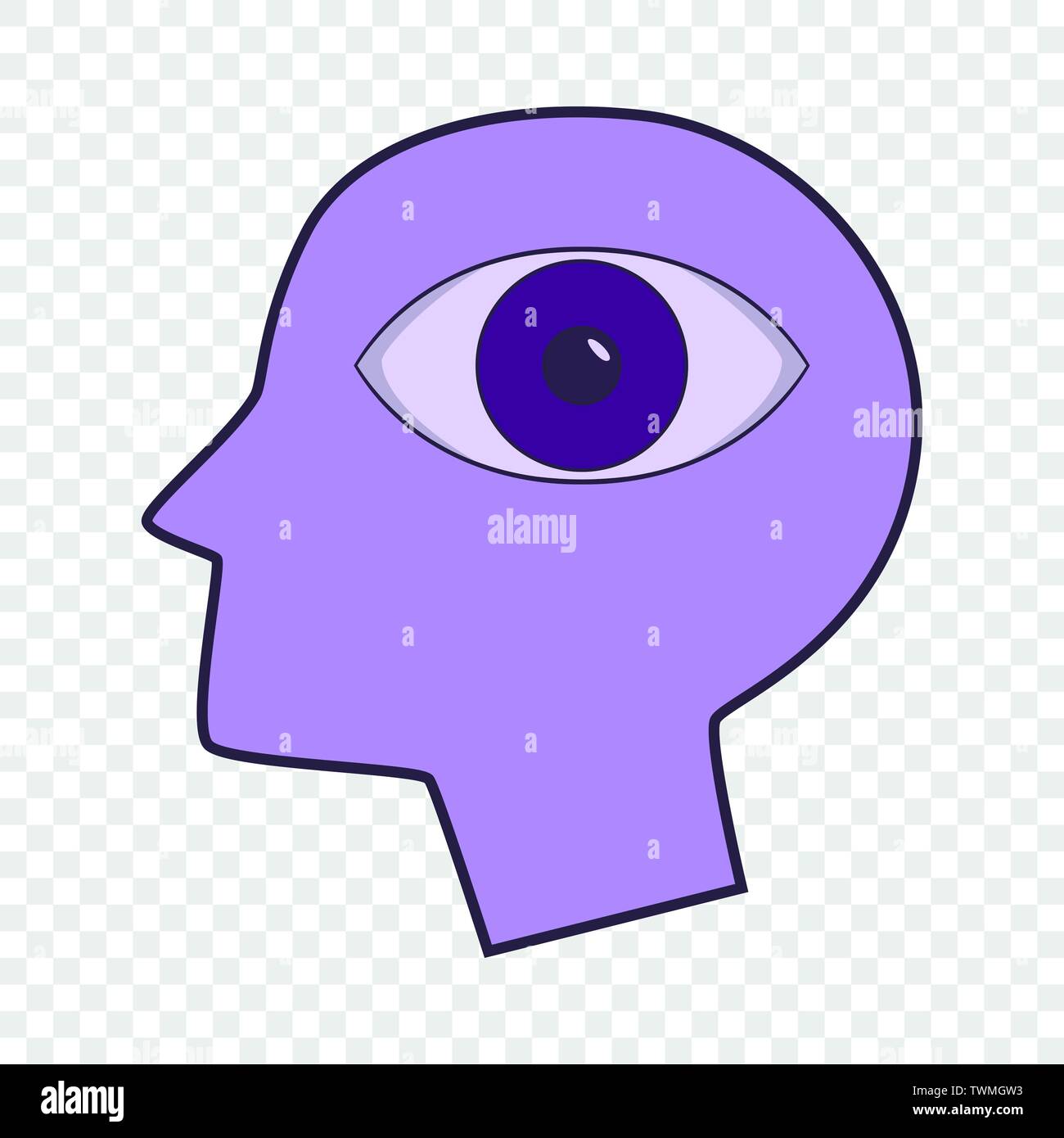 Eye inside human head icon, cartoon style Stock Vector Image & Art - Alamy