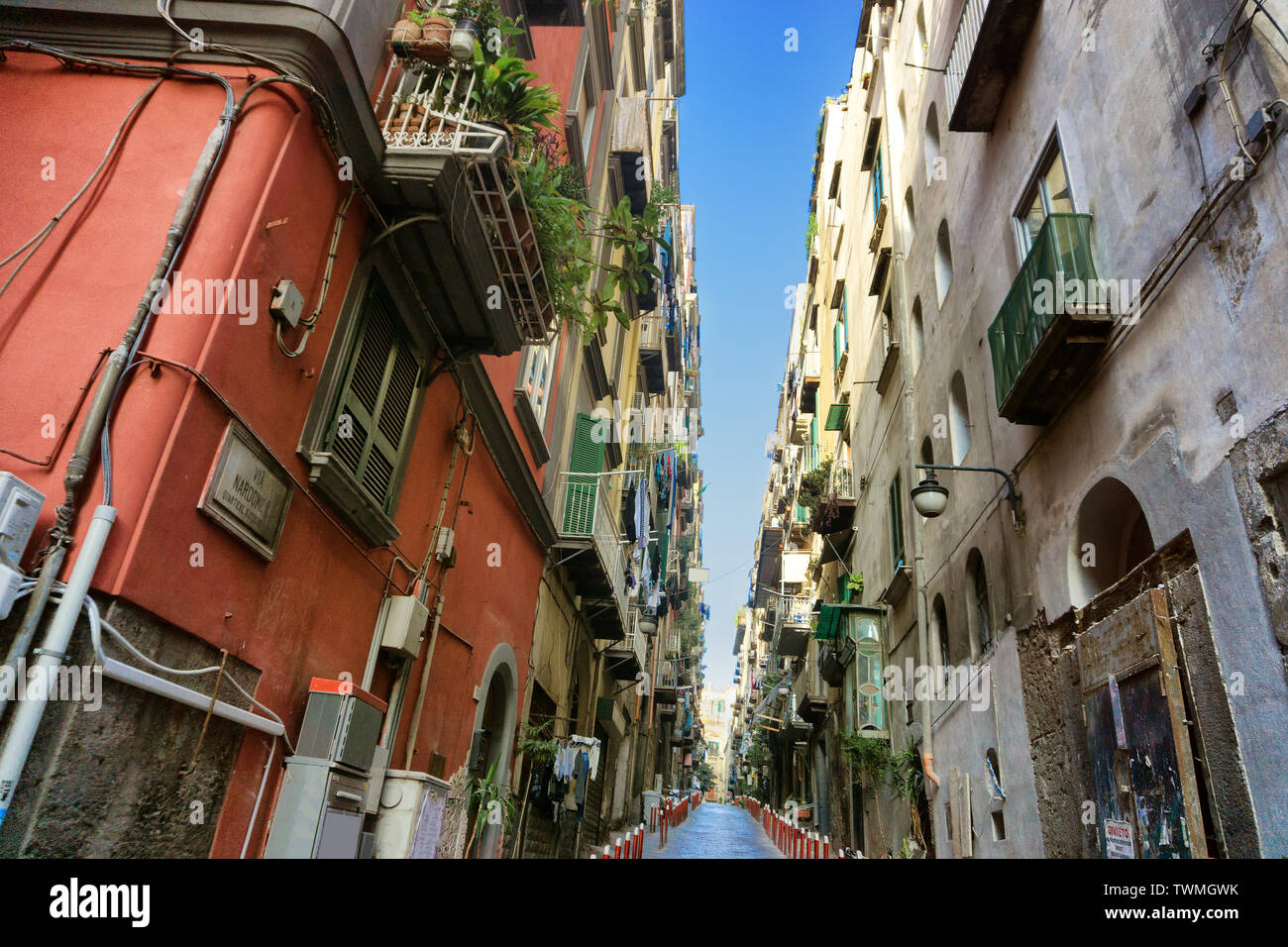 Colorful street in Naples, Italy Stock Photo - Alamy