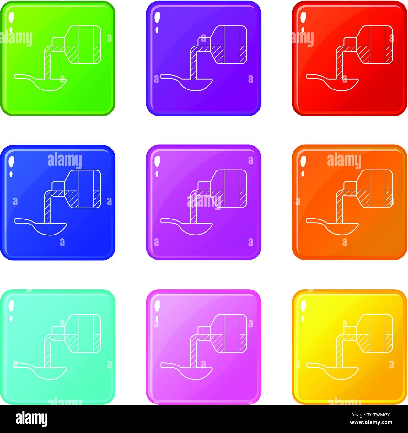 Medical syrup icons set 9 color collection Stock Vector Image & Art - Alamy