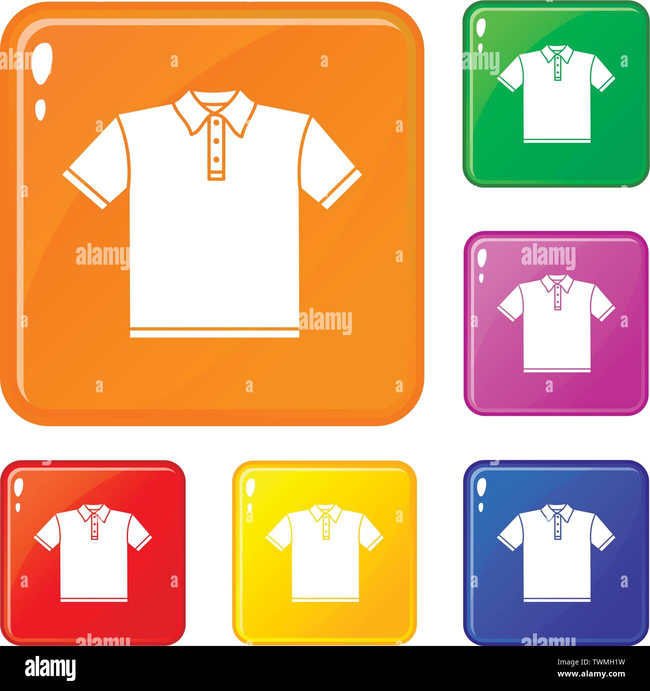 T-shirt icons set vector color Stock Vector Image & Art - Alamy