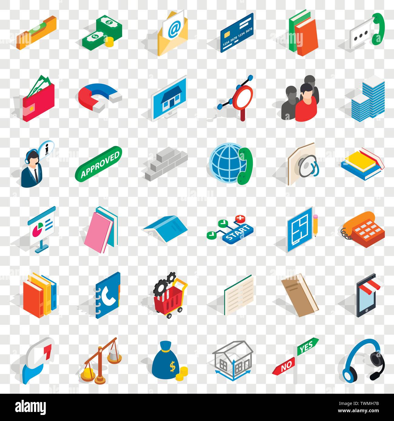 Card icons set, isometric style Stock Vector Image & Art - Alamy