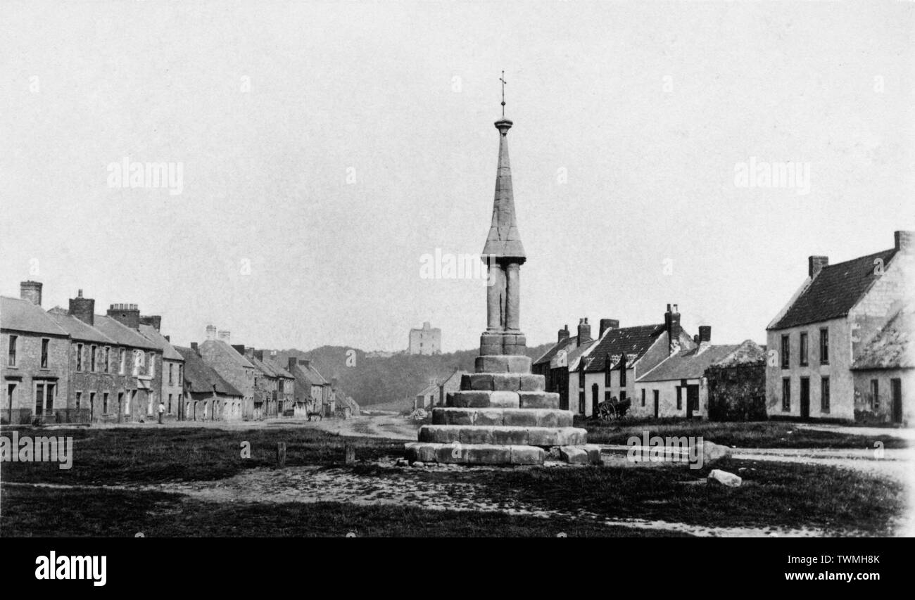 Norham village on the Scottish Border in the 1860s Stock Photo - Alamy