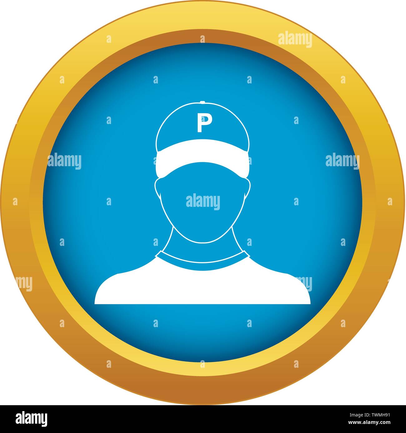 Parking attendant icon blue vector isolated Stock Vector Image & Art ...
