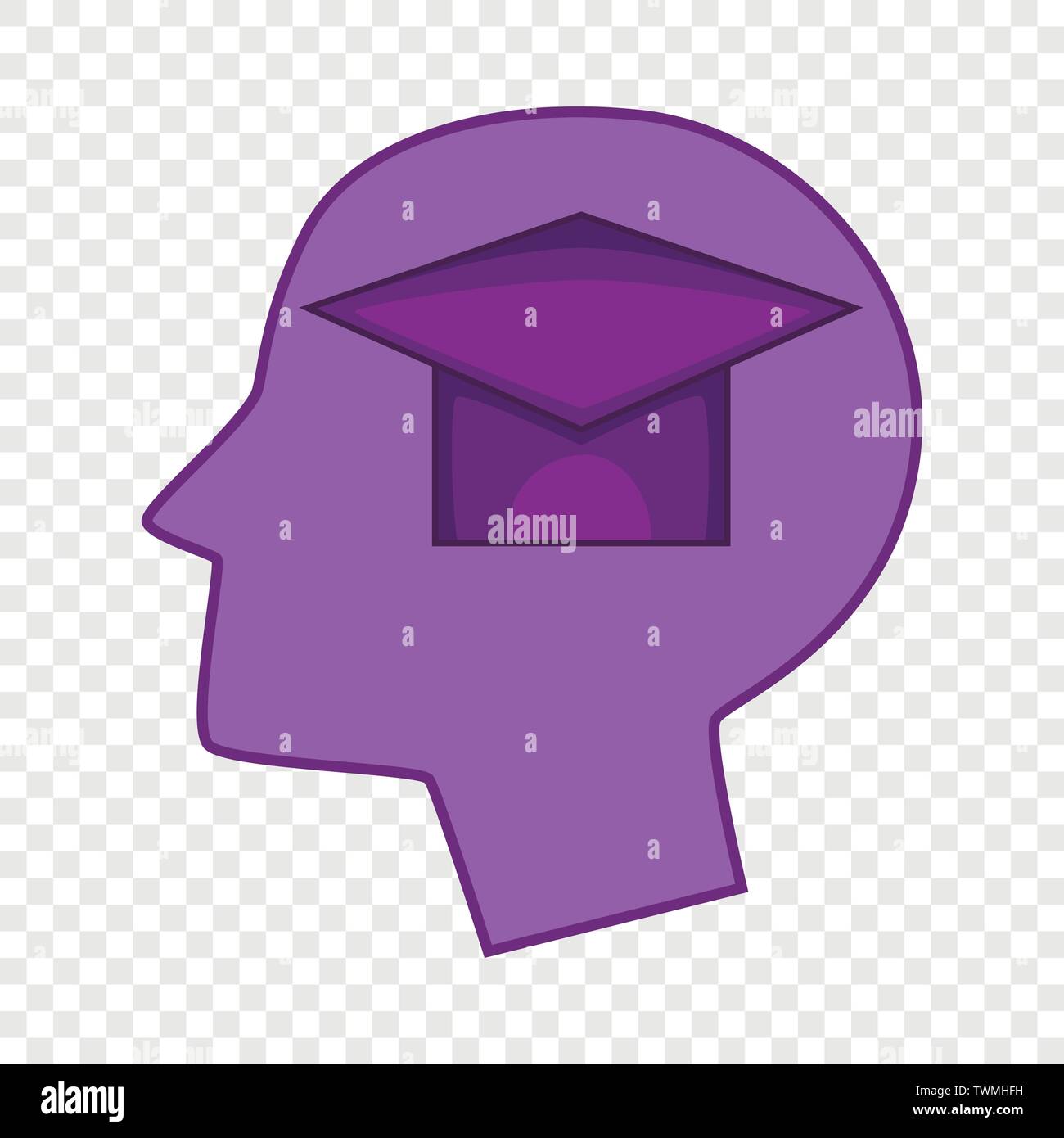 Graduation cap inside human head icon Stock Vector Image & Art - Alamy