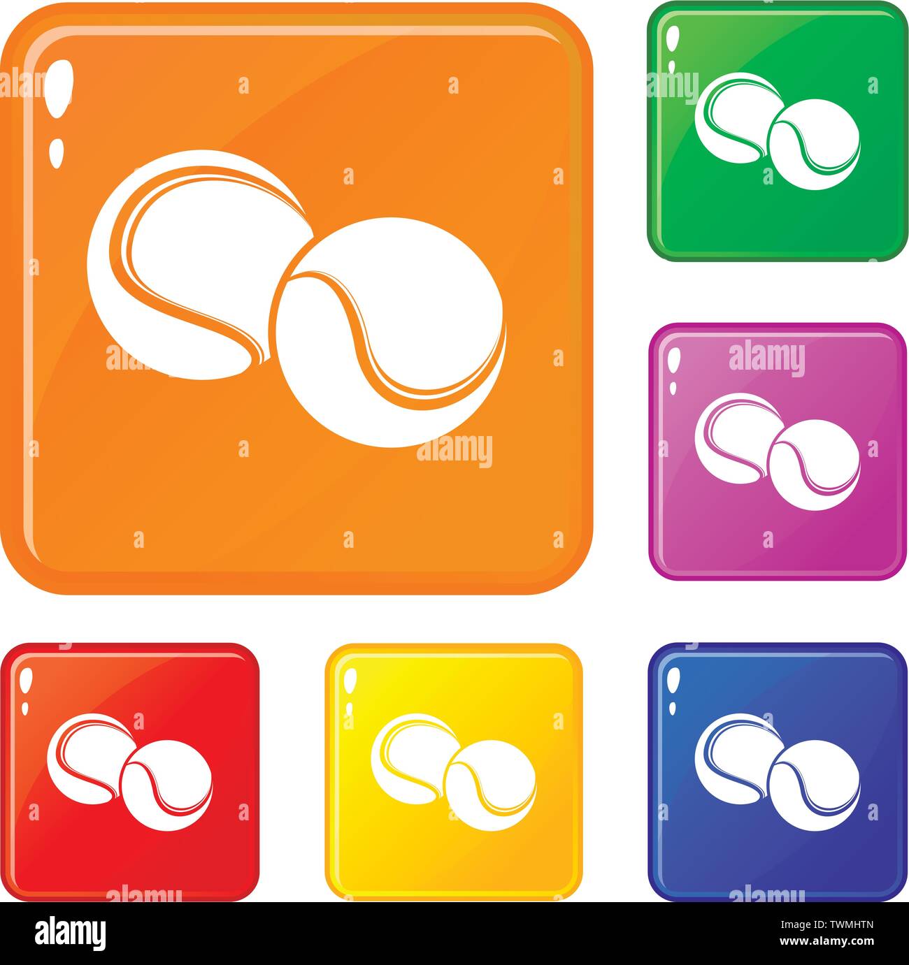Tennis ball icons set vector color Stock Vector Image & Art - Alamy