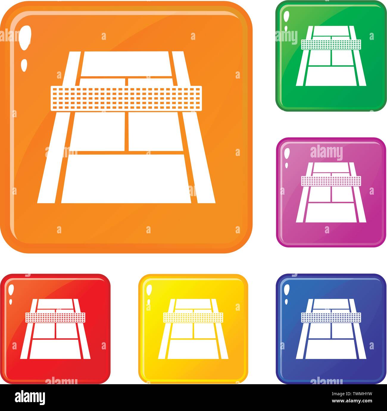 Tennis court icons set vector color Stock Vector Image & Art - Alamy