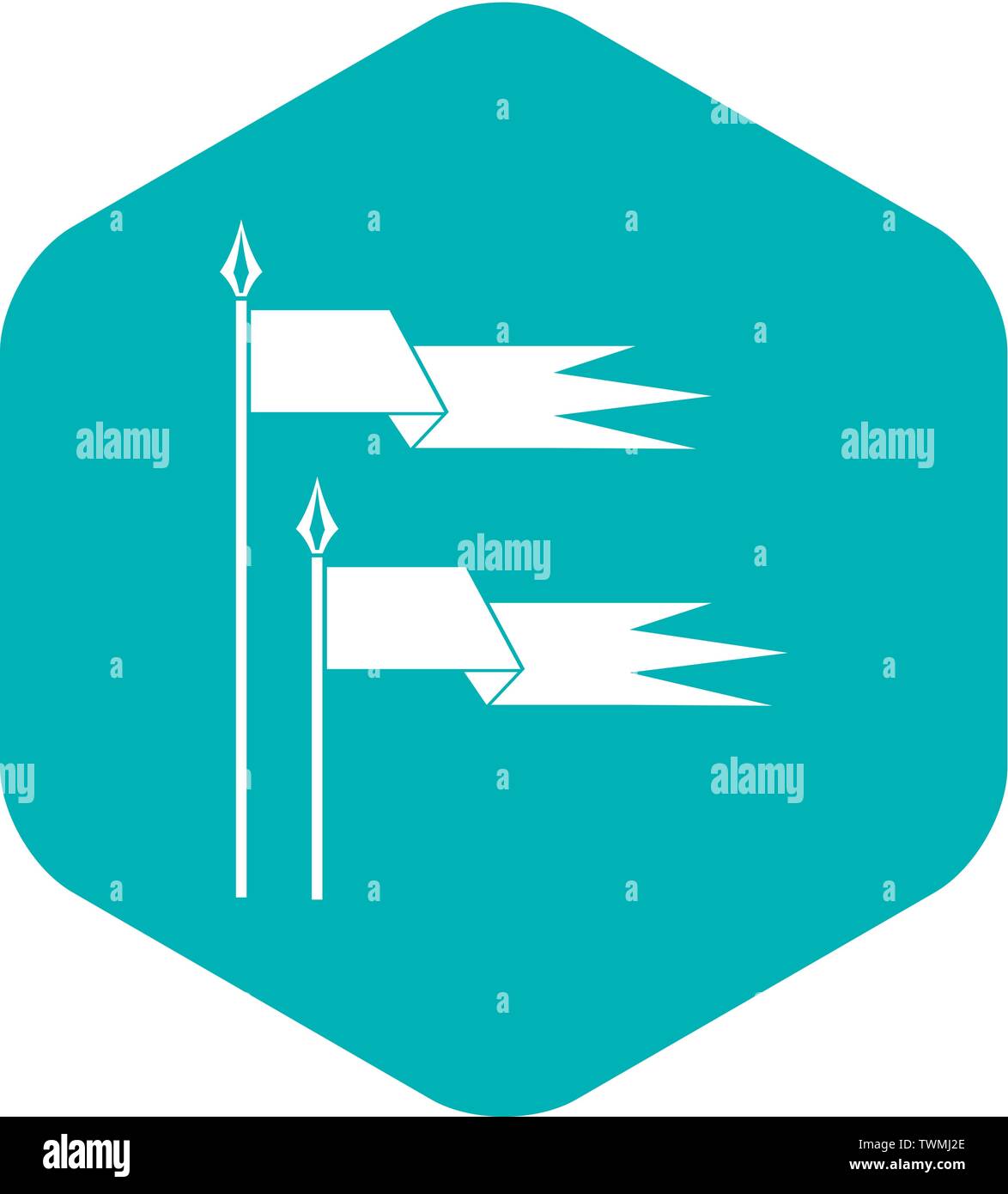 Ancient battle flags icon, simple style Stock Vector Image & Art - Alamy