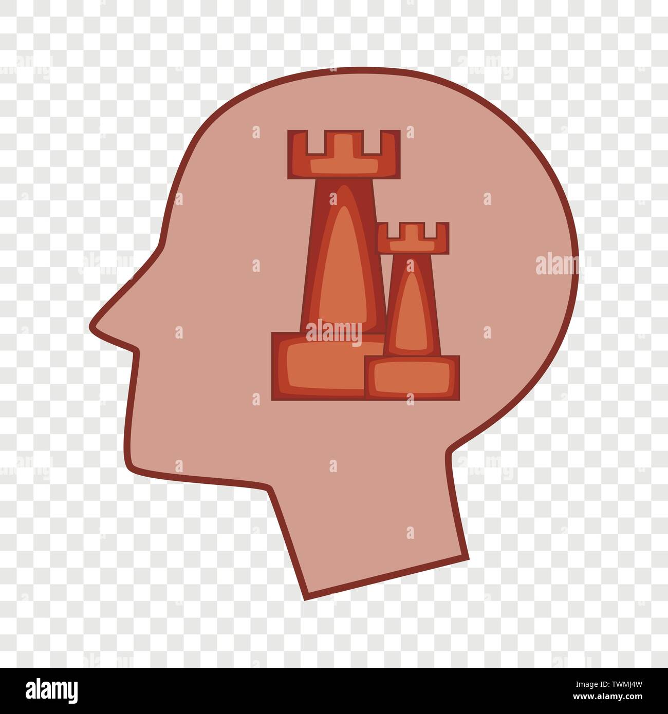 Castle inside human head icon, cartoon style Stock Vector Image & Art ...