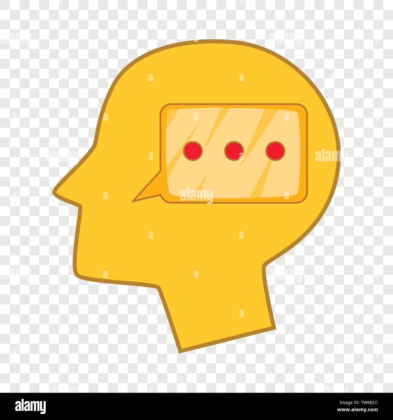 Speech bubble inside human head icon cartoon style Stock Vector Image ...