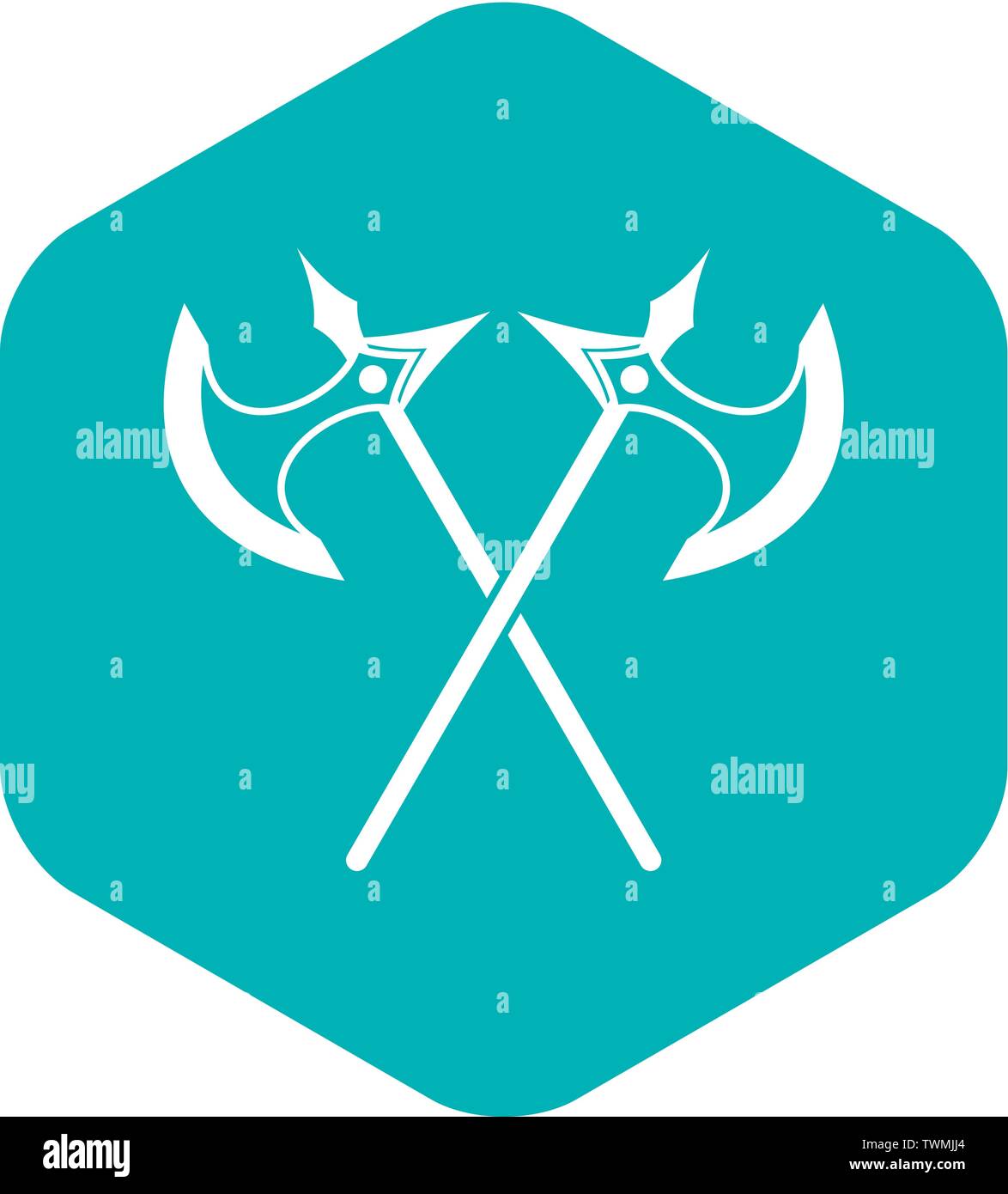 Crossed battle axes icon, simple style Stock Vector Image & Art - Alamy