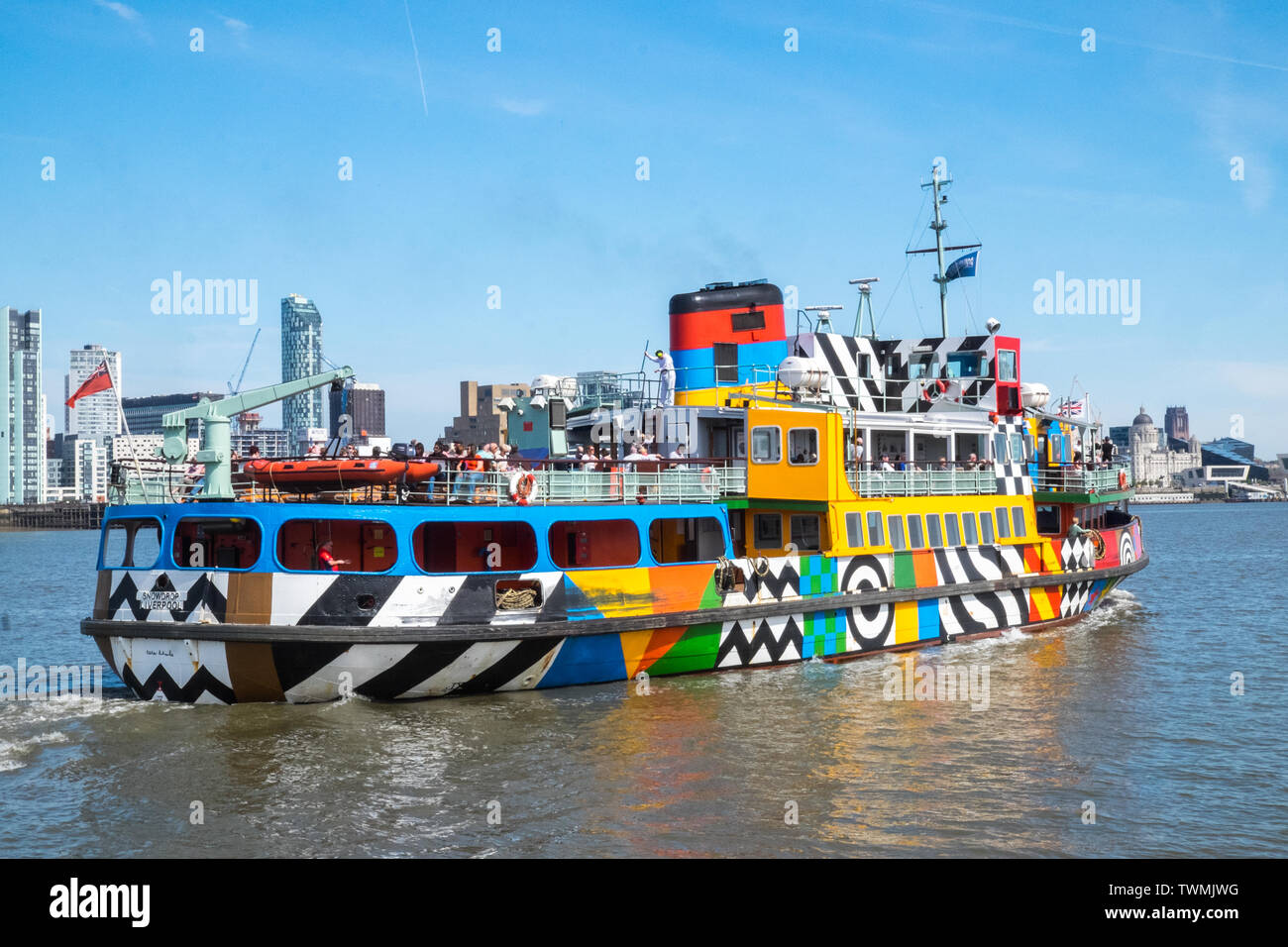 Snowdrop,Mersey Ferry,boat,ship,in,Dazzle,colours,by,Peter Blake ...