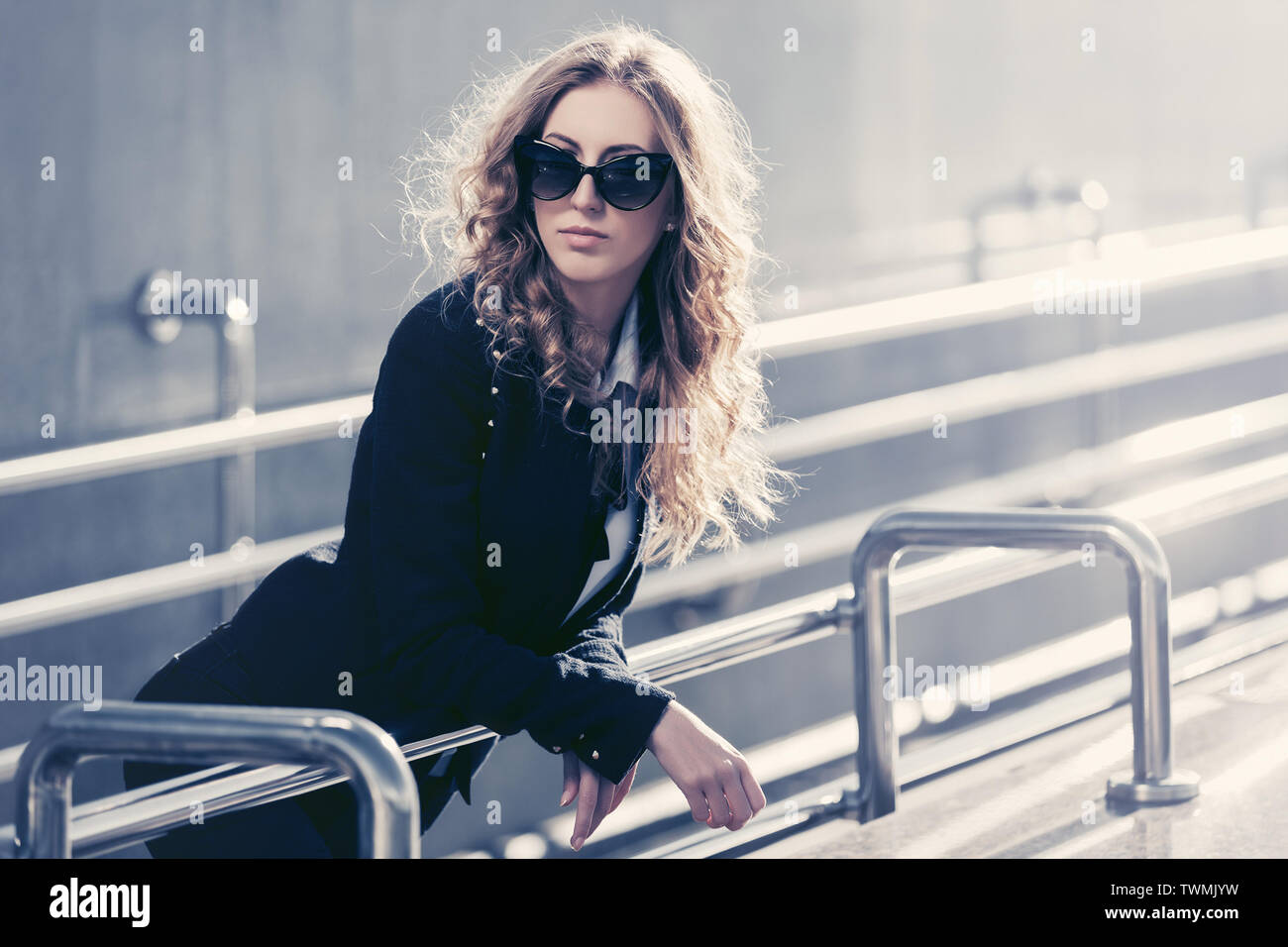 Model wearing jacket hi-res stock photography and images - Alamy
