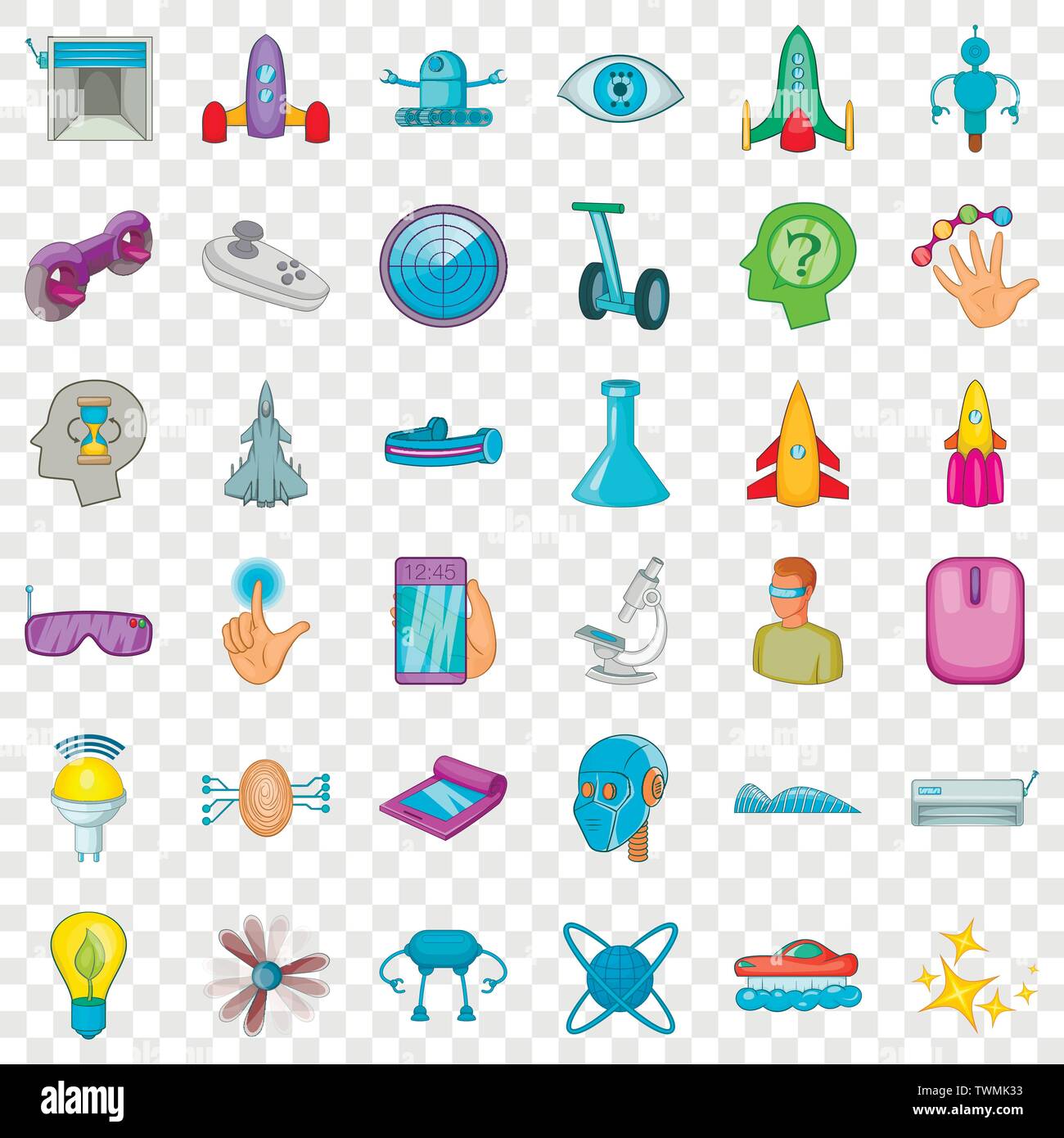 Future technology icons set, cartoon style Stock Vector Image & Art - Alamy