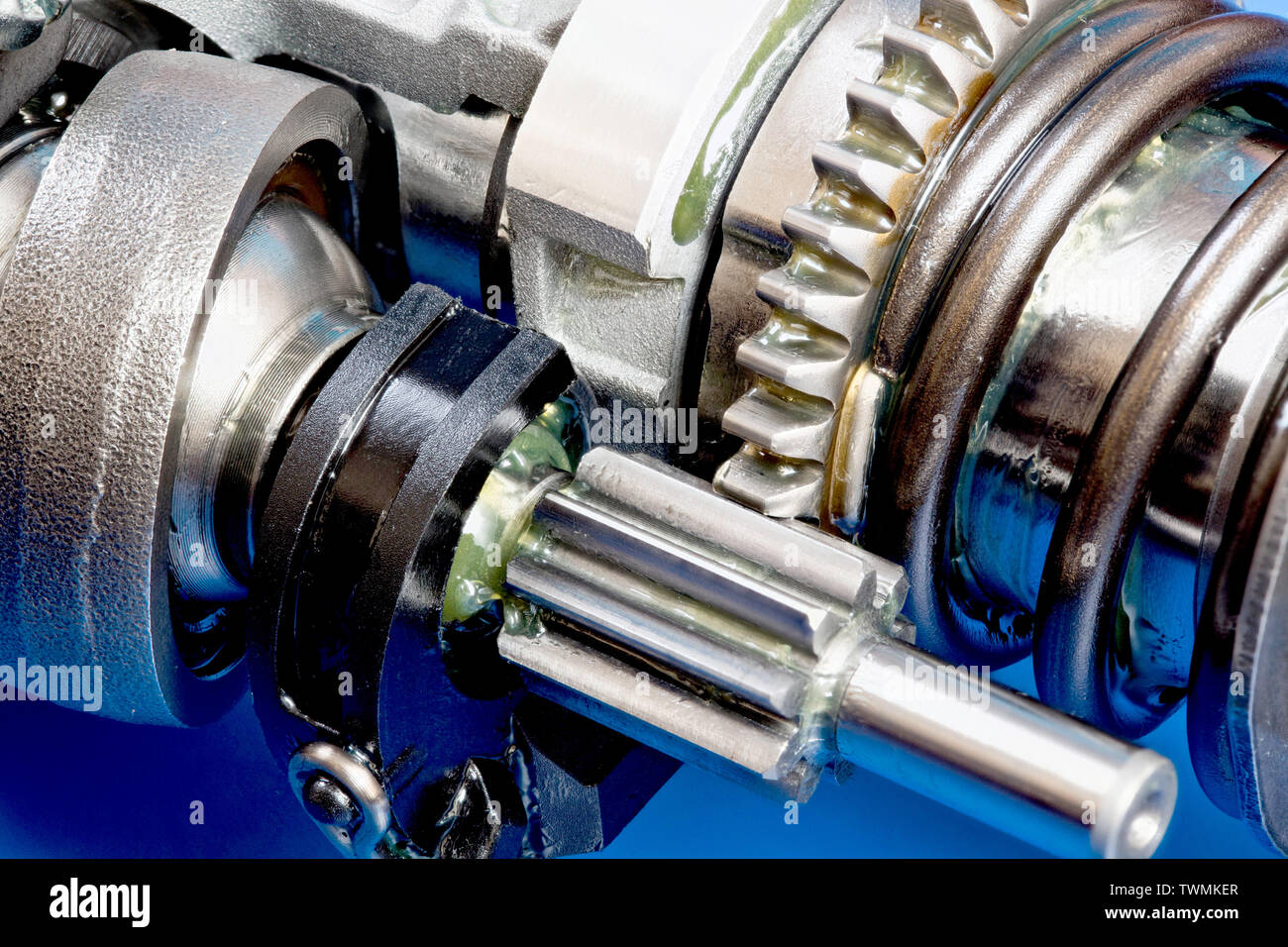 Full frame Industrial background - gear metal wheels in close-up Stock ...