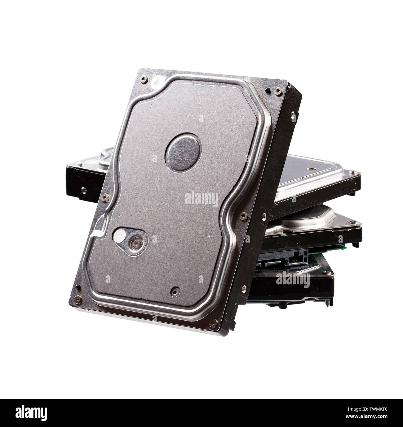 Hard disk drive close-up isolated on white background Stock Photo - Alamy