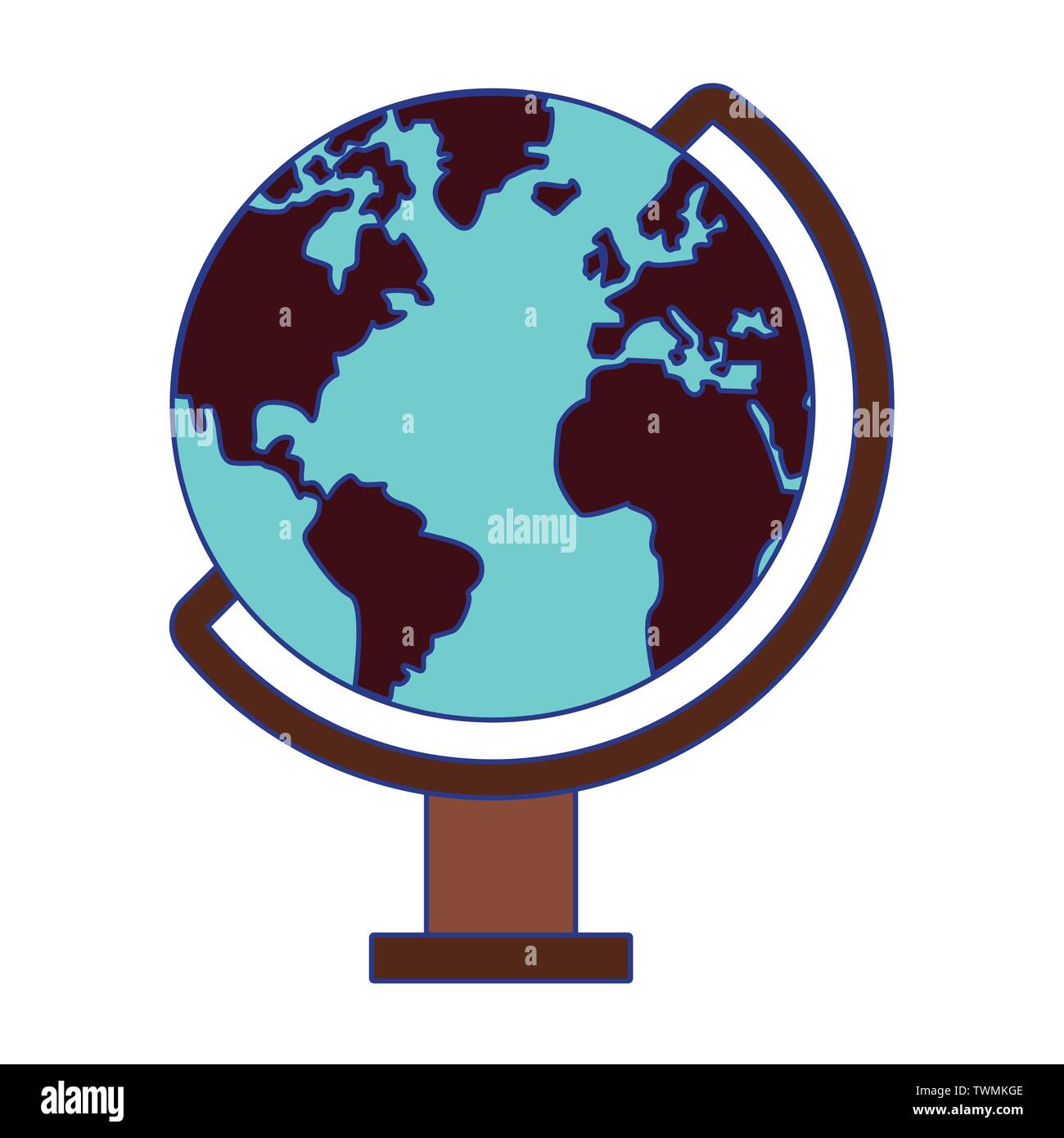 World globe travel symbol isolated blue lines Stock Vector Image & Art ...