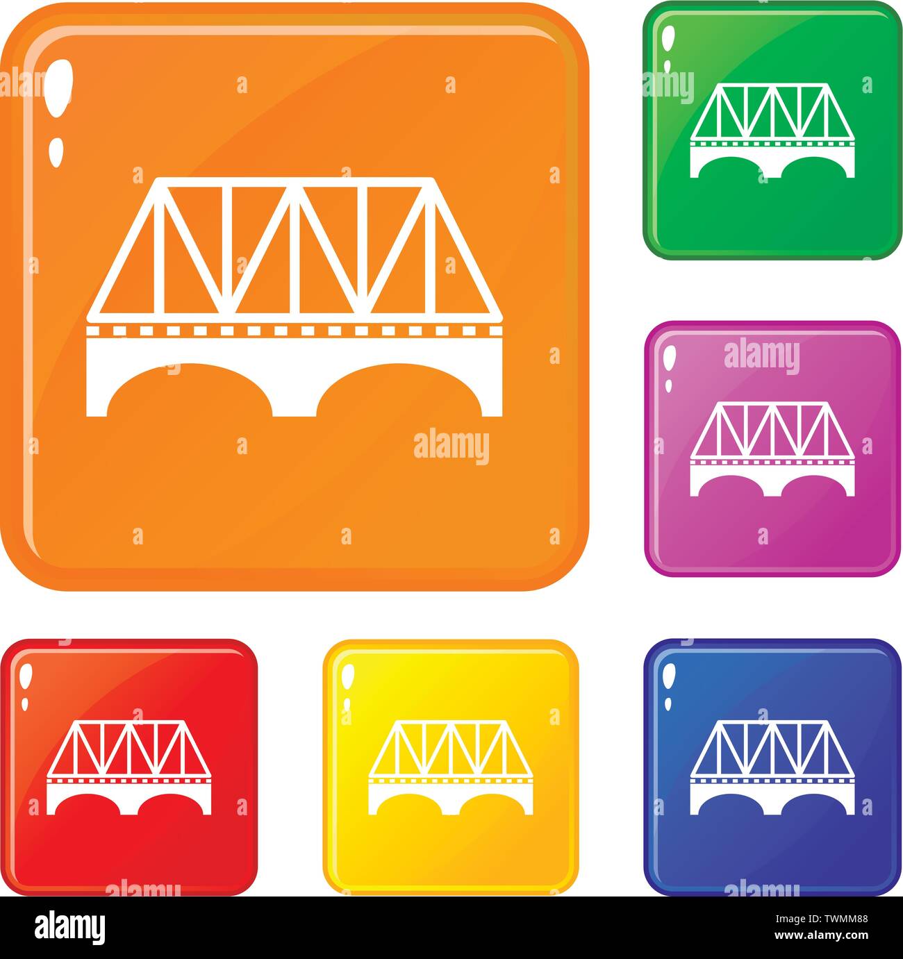 Railway arch bridge icons set vector color Stock Vector Image & Art - Alamy
