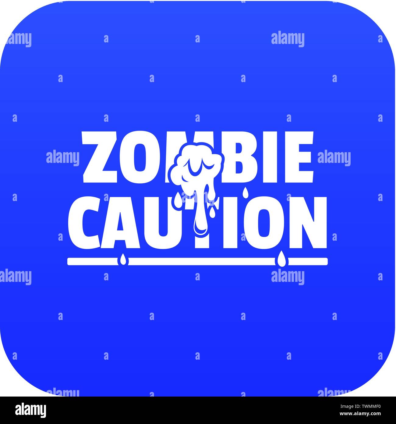 Zombie horror icon blue vector Stock Vector Image & Art - Alamy