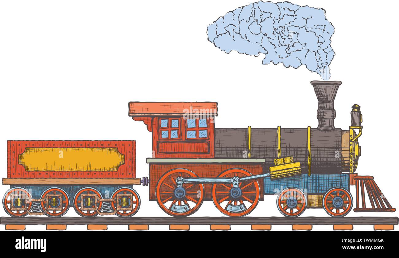 Vintage Circus Train Clip Art