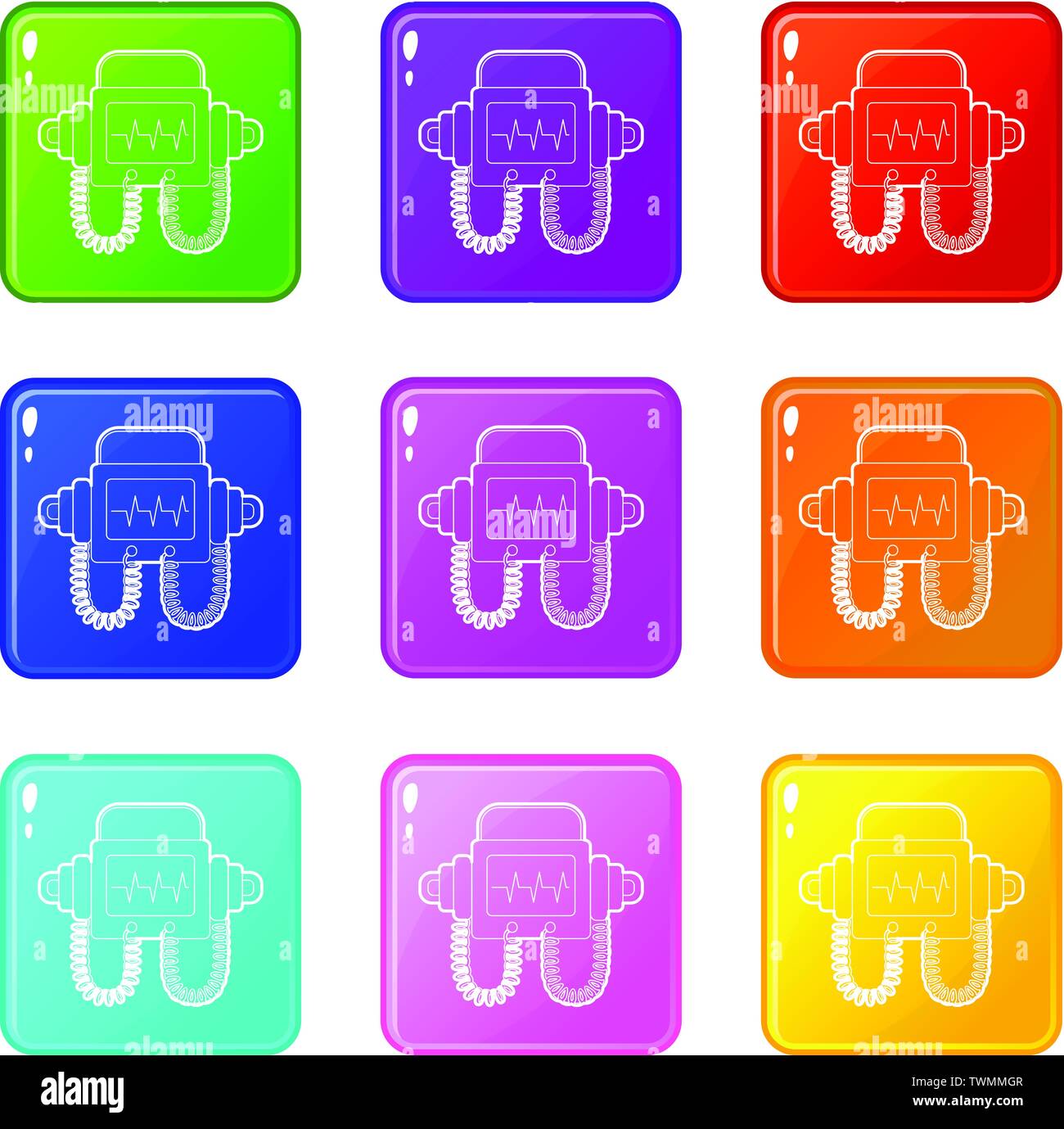 Patient defibrillator icon outline Cut Out Stock Images & Pictures - Alamy