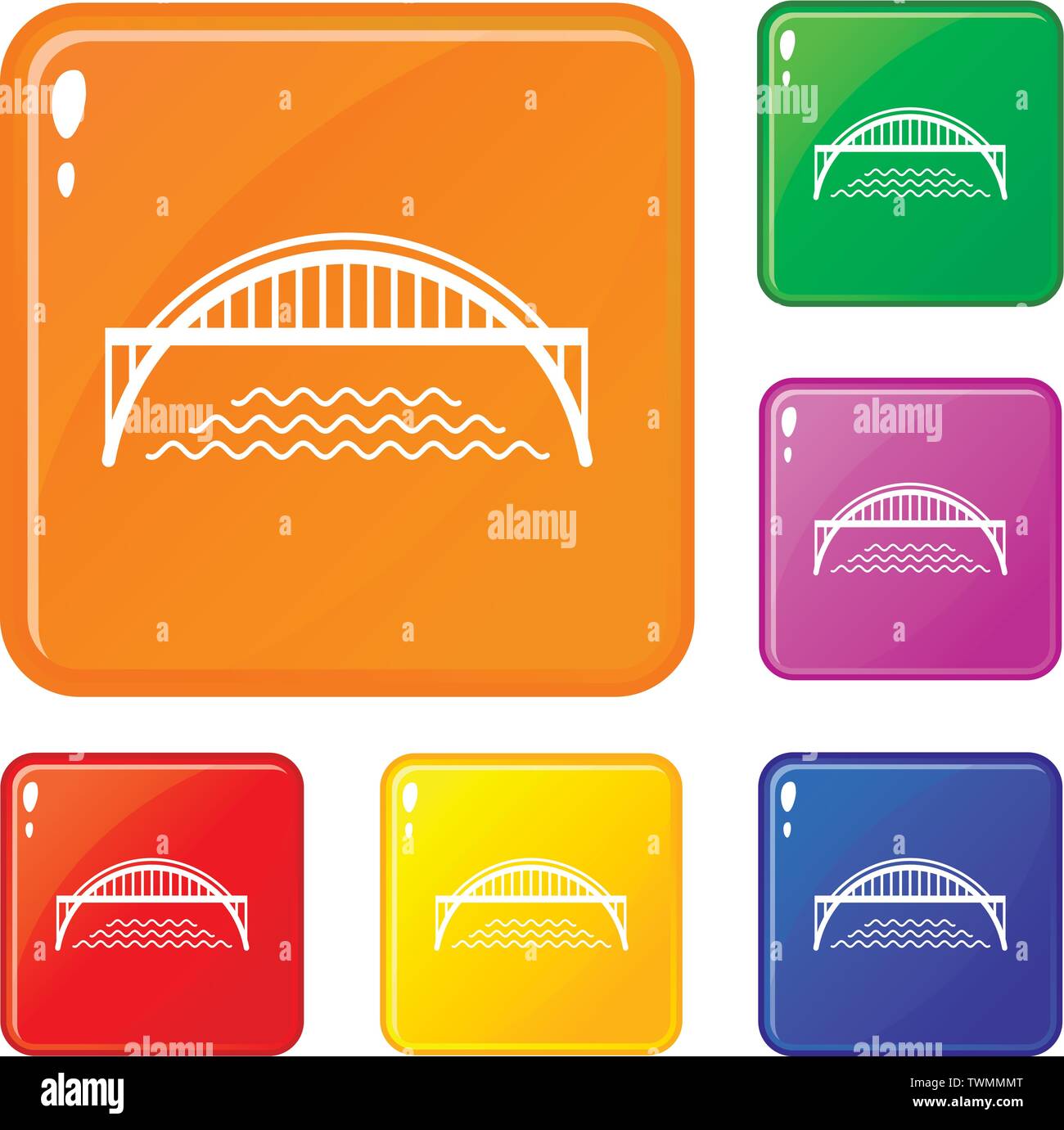 Harbour bridge icons set vector color Stock Vector Image & Art - Alamy