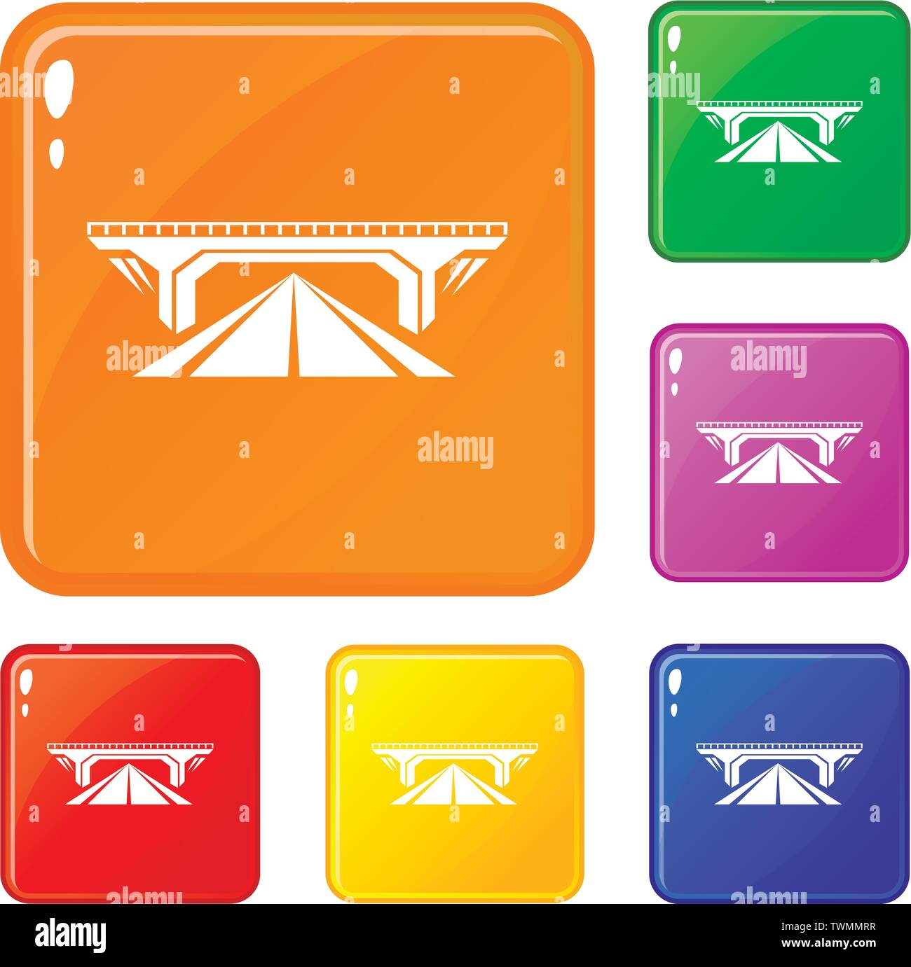 Concrete bridge icons set vector color Stock Vector Image & Art - Alamy