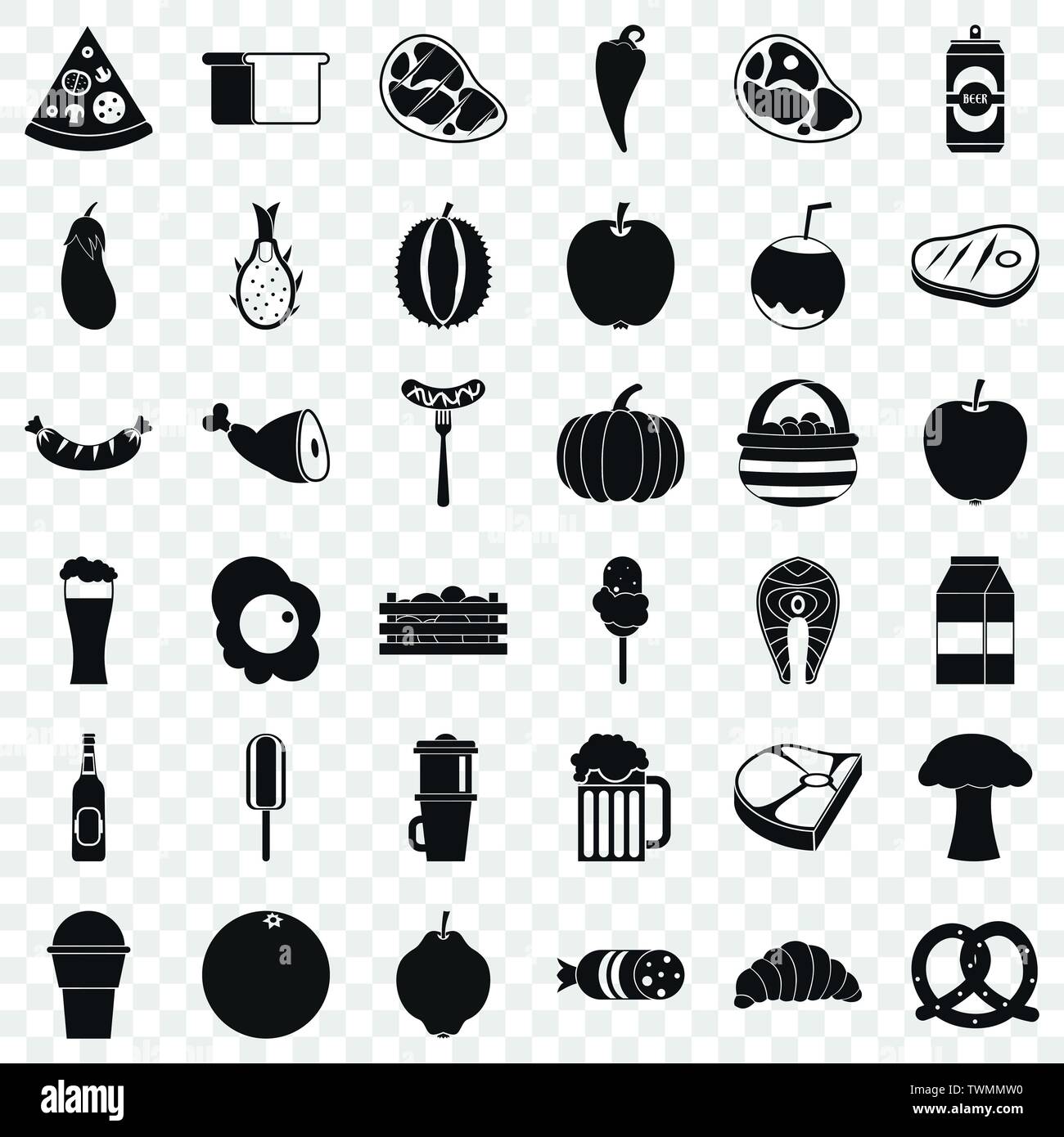 Plate icons set, simle style Stock Vector Image & Art - Alamy