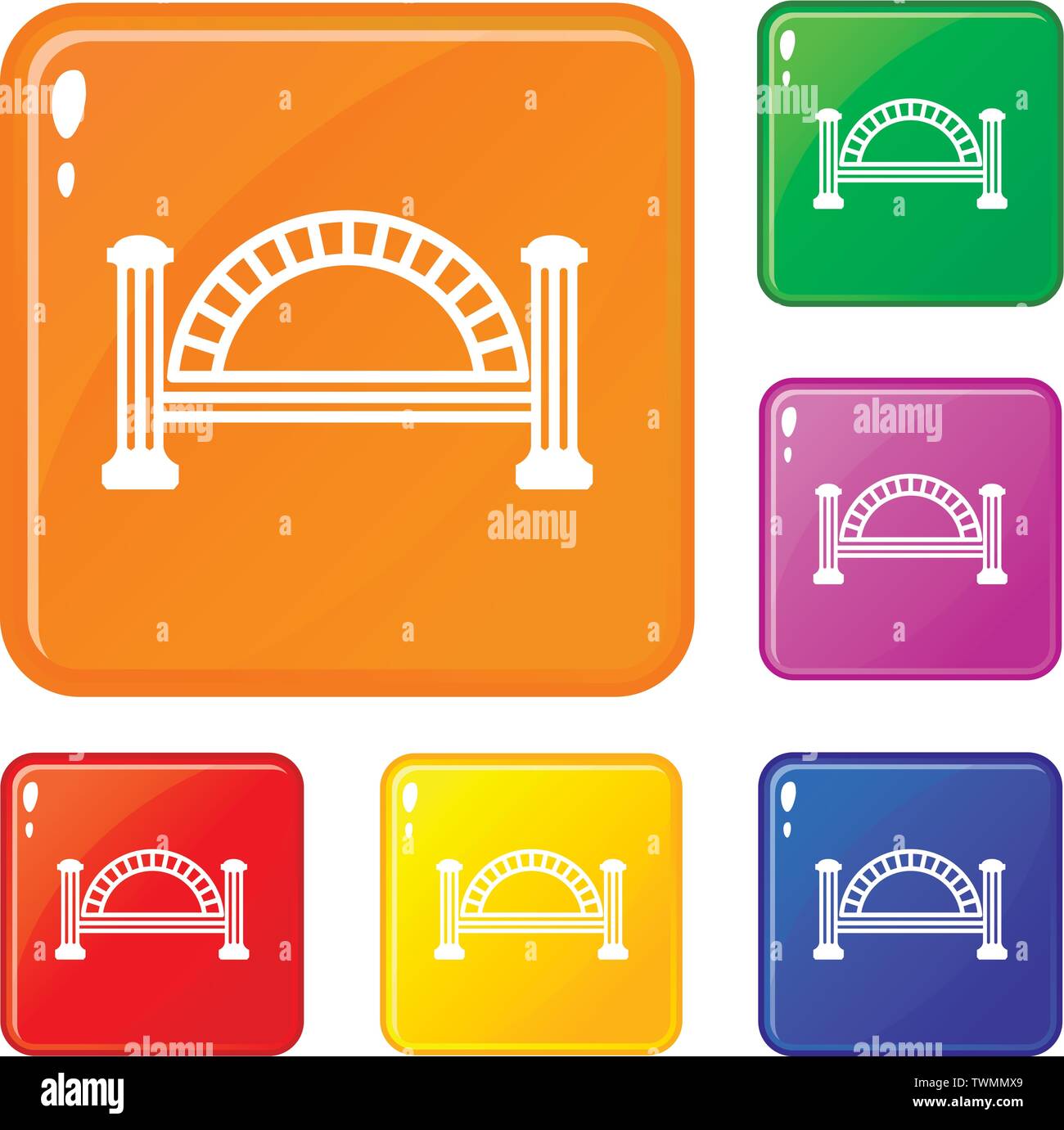 Metallic bridge icons set vector color Stock Vector Image & Art - Alamy