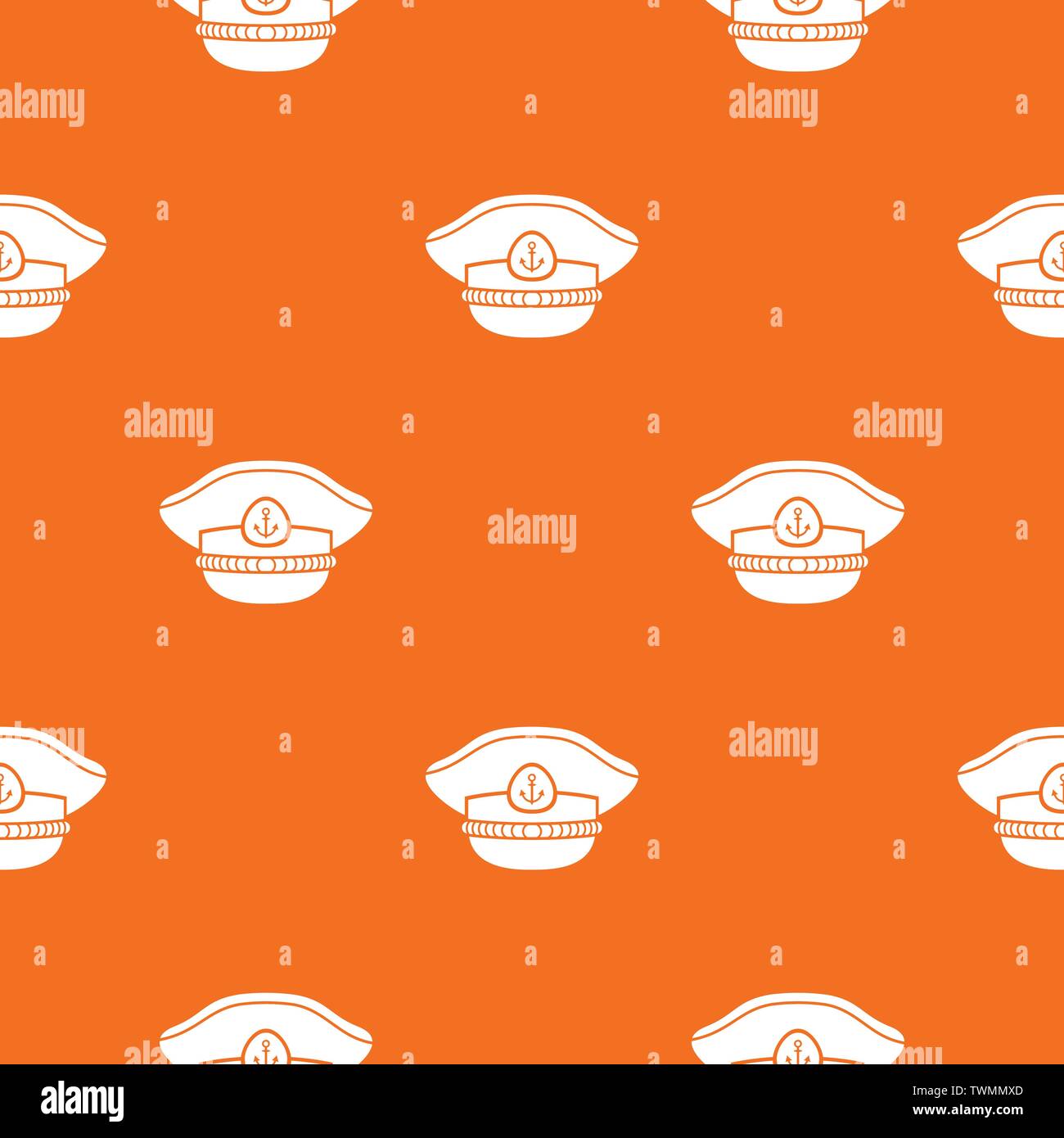 Sailor cap pattern vector orange Stock Vector Image & Art - Alamy