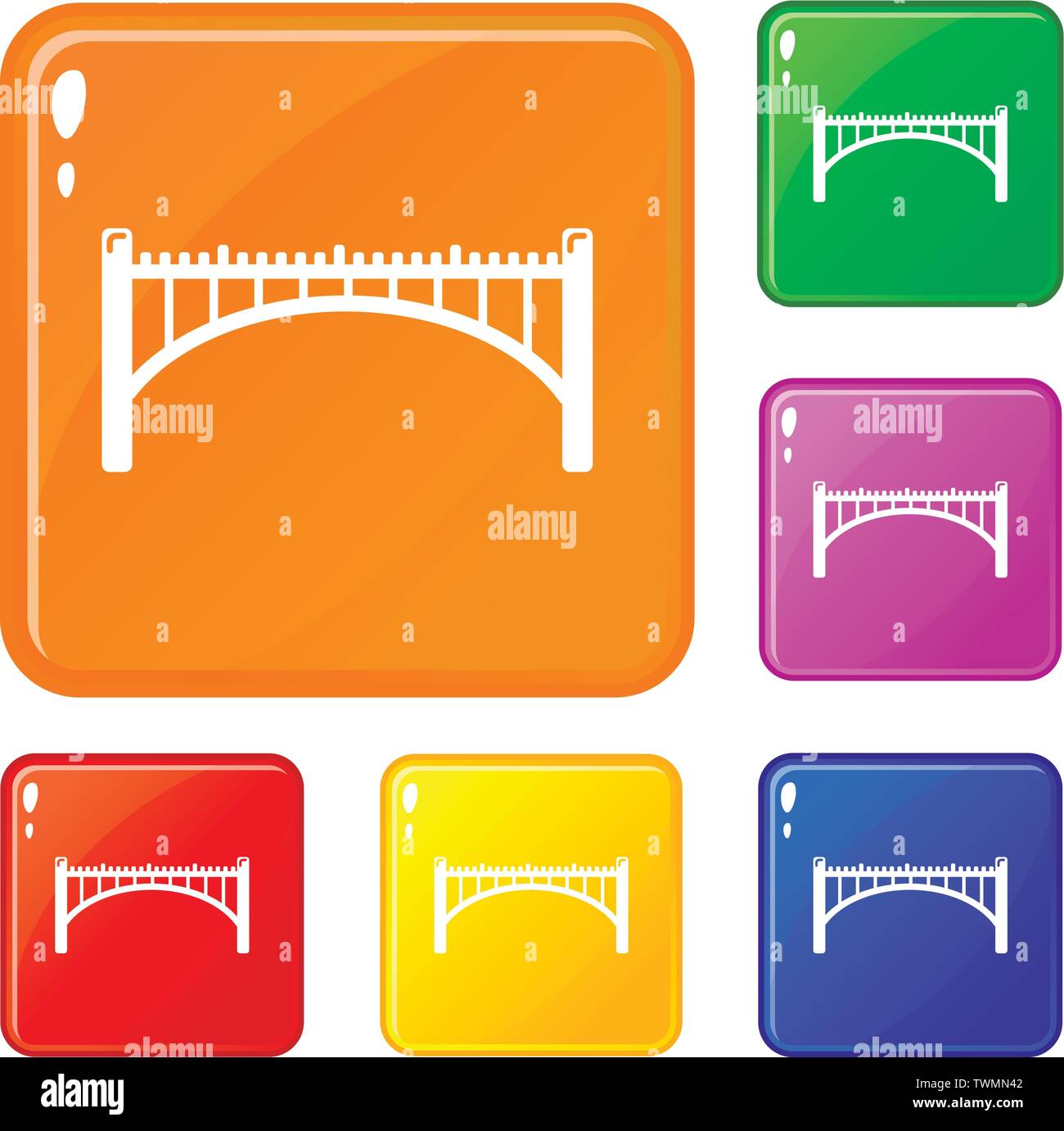 Road arch bridge icons set vector color Stock Vector Image & Art - Alamy