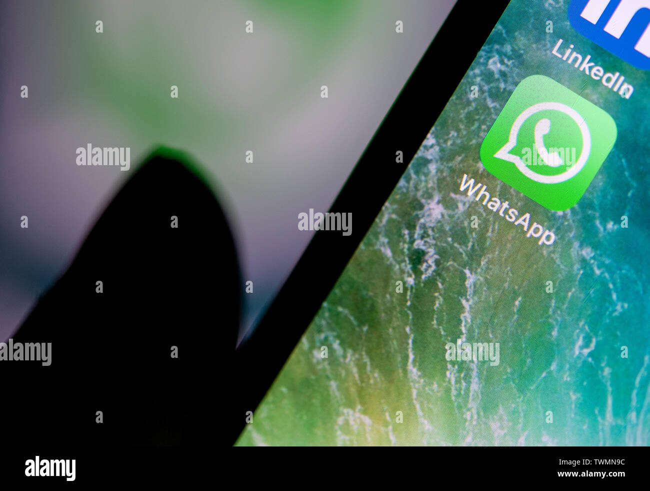 Stuttgart, Germany. 21st June, 2019. The WhatsApp short message app is ...