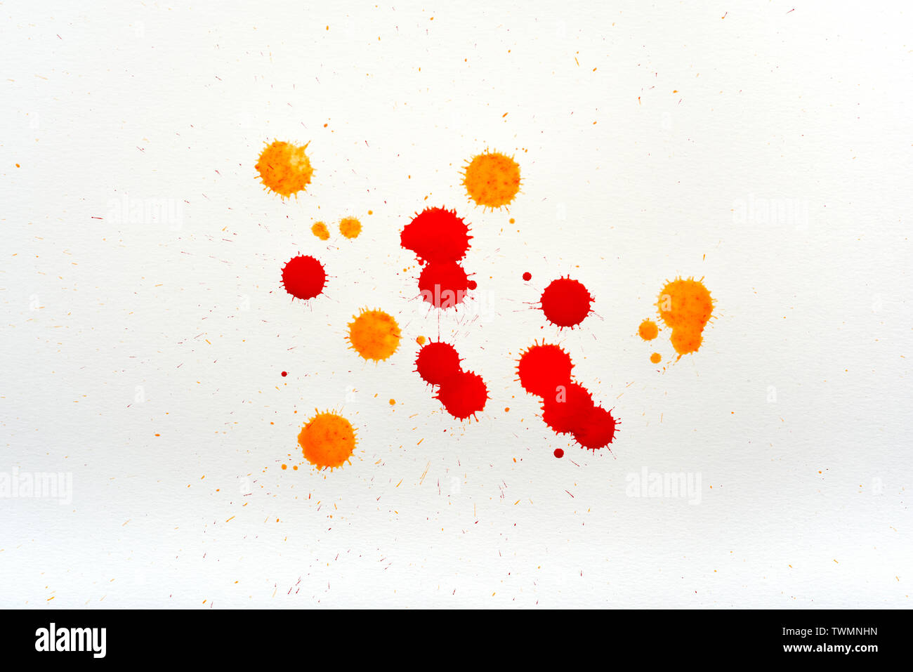 Multicolour paint splash on white canvas. Splatter isolated from ...