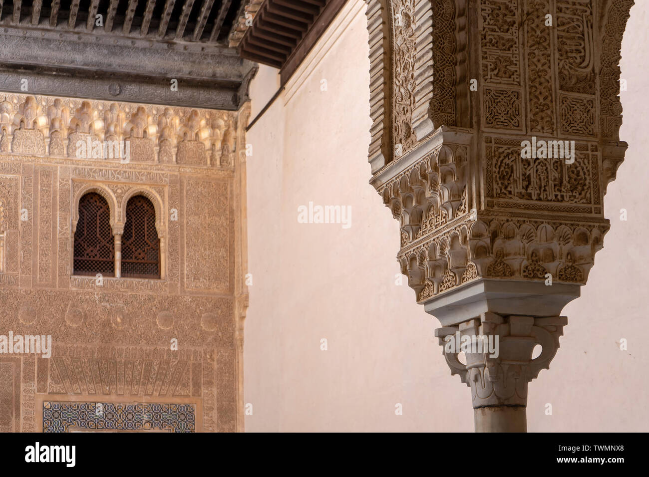 interior rooms of the palaces of the Alhambra of Granada Stock Photo ...