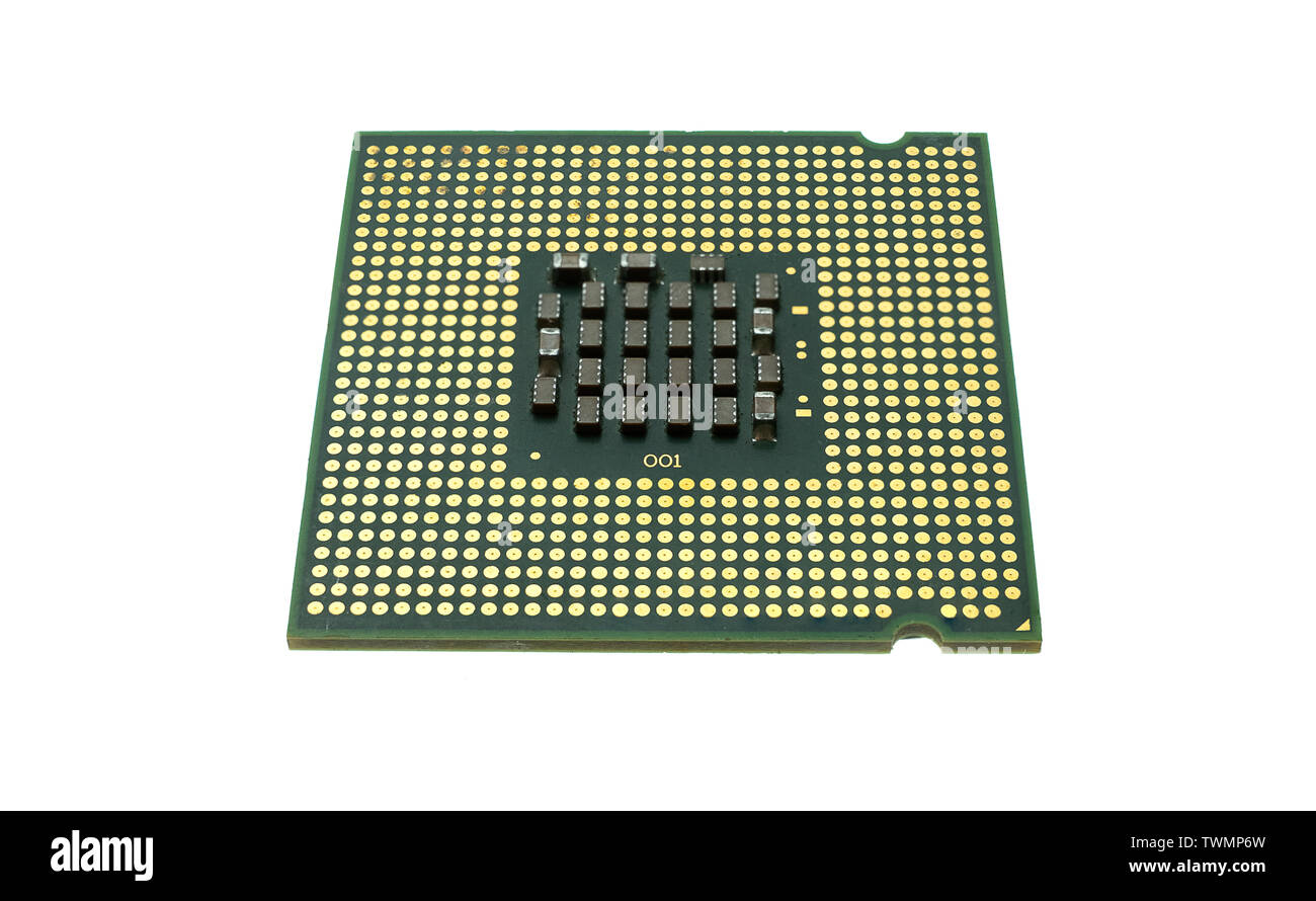 Realistic cpu back view processor chip isolated on white Stock Photo ...
