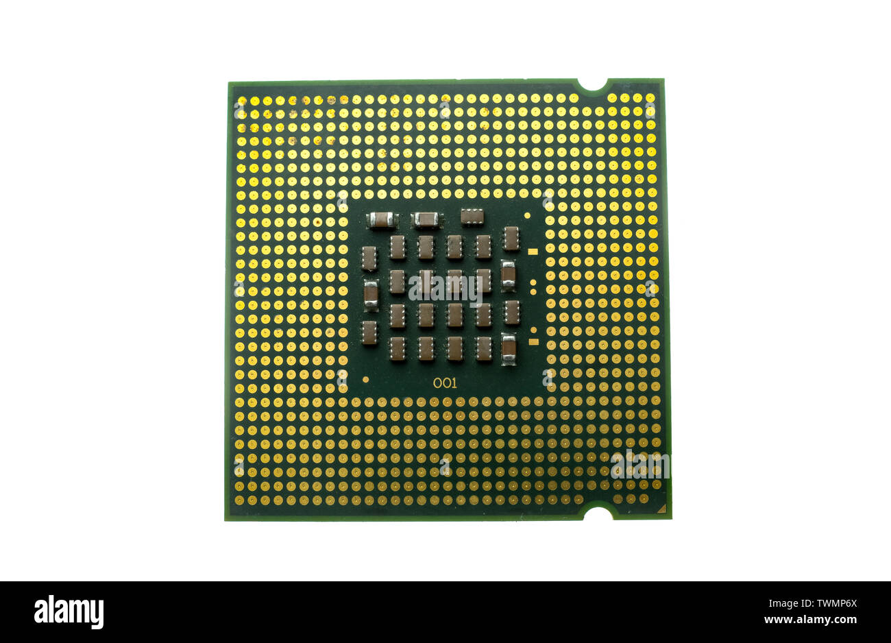 Realistic cpu back view processor chip isolated on white Stock Photo ...