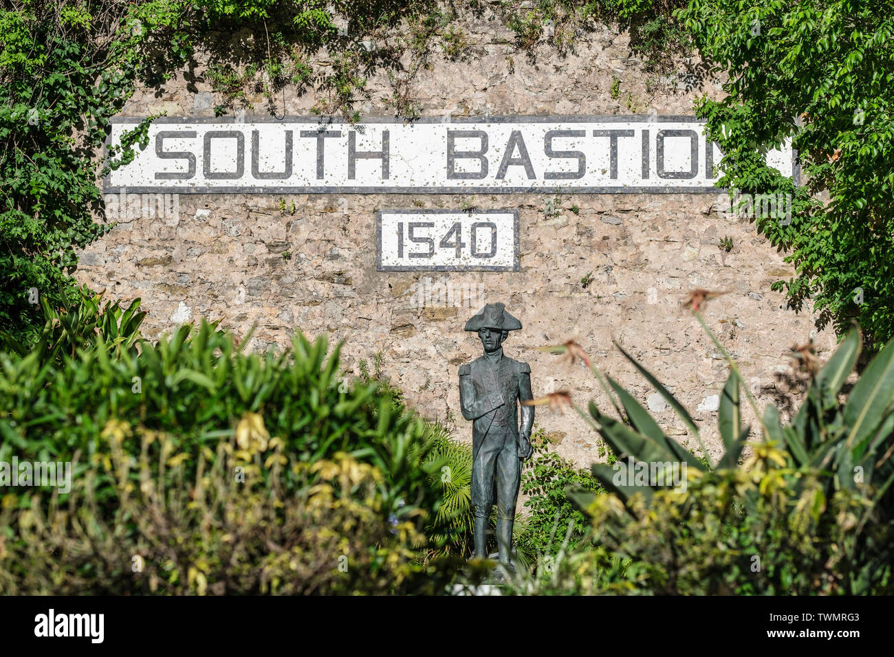 Admiral Lord Nelson Statue, by Trafalgar Cemetery, Gibraltar Stock ...