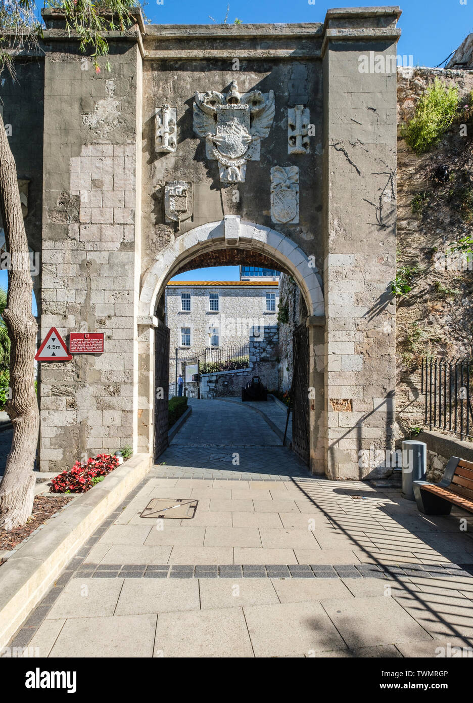 Southport Gate, South Bastion, Charles V Wall, Gibraltar Stock Photo ...