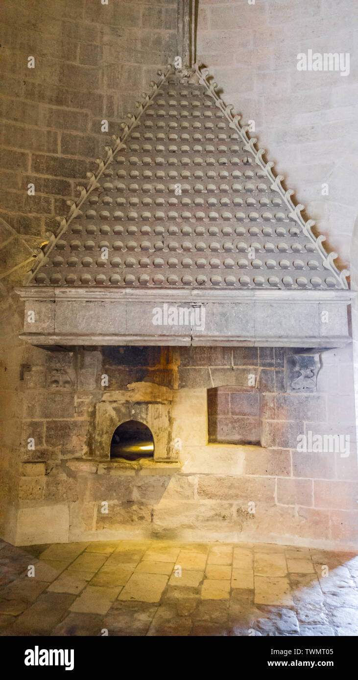 Hearth for cooking in an ancient castle Stock Photo - Alamy